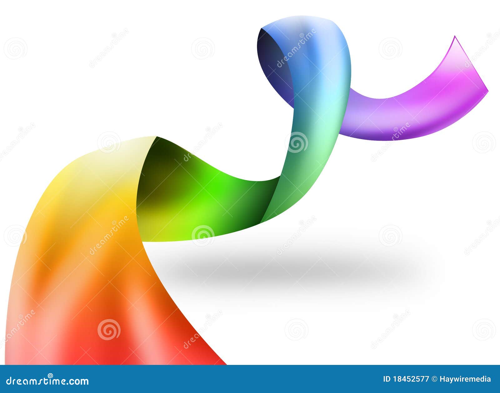 Rainbow Swirl Ribbon On White Stock Illustration - Illustration of ...