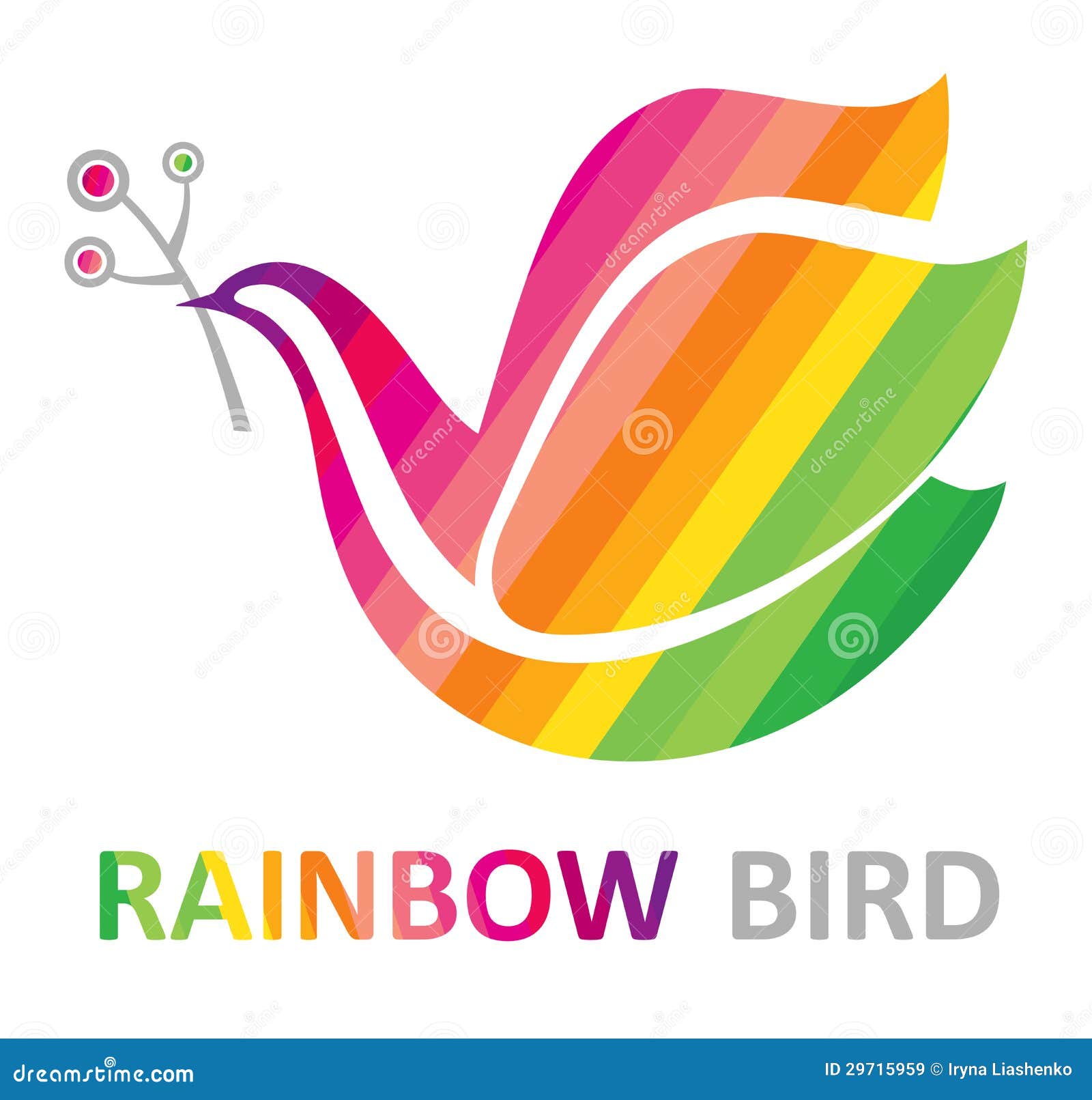 Rainbow Bird. stock vector. Illustration of brand, desire - 29715959