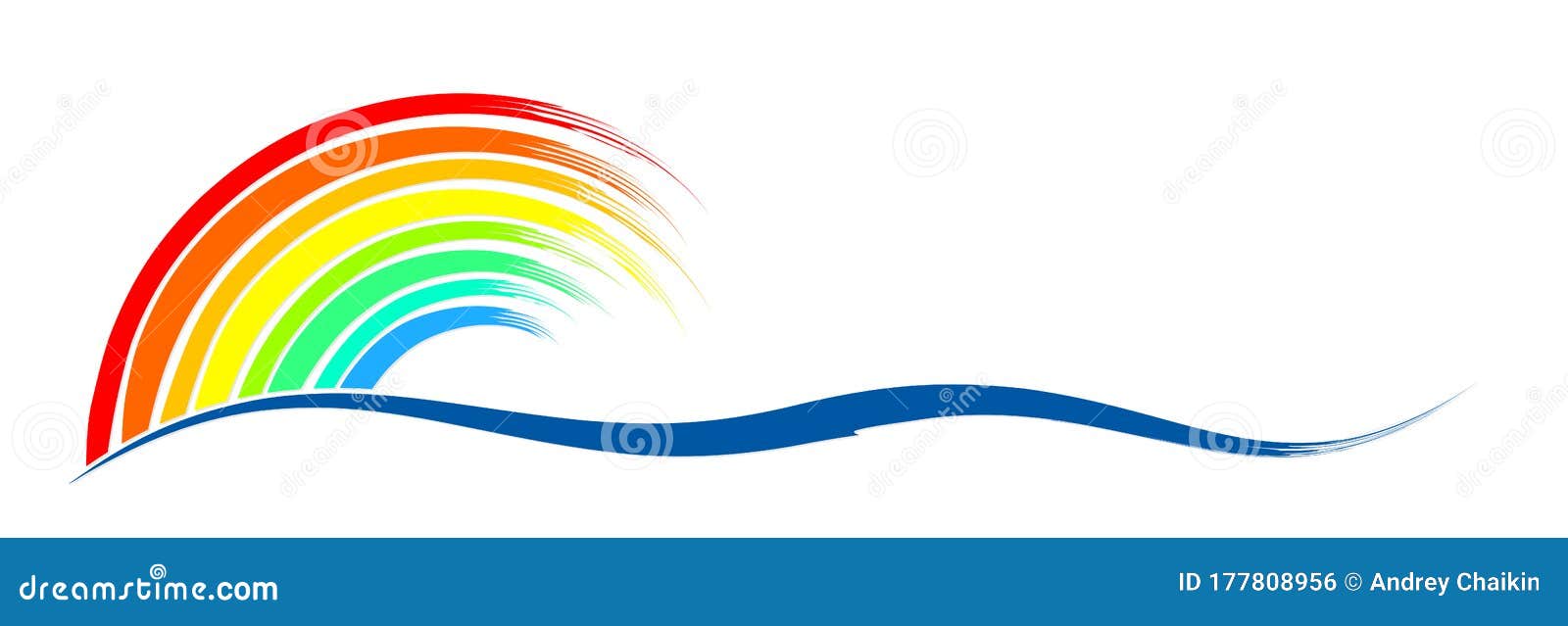 Rainbow symbol with wave. stock vector. Illustration of rainbow - 177808956