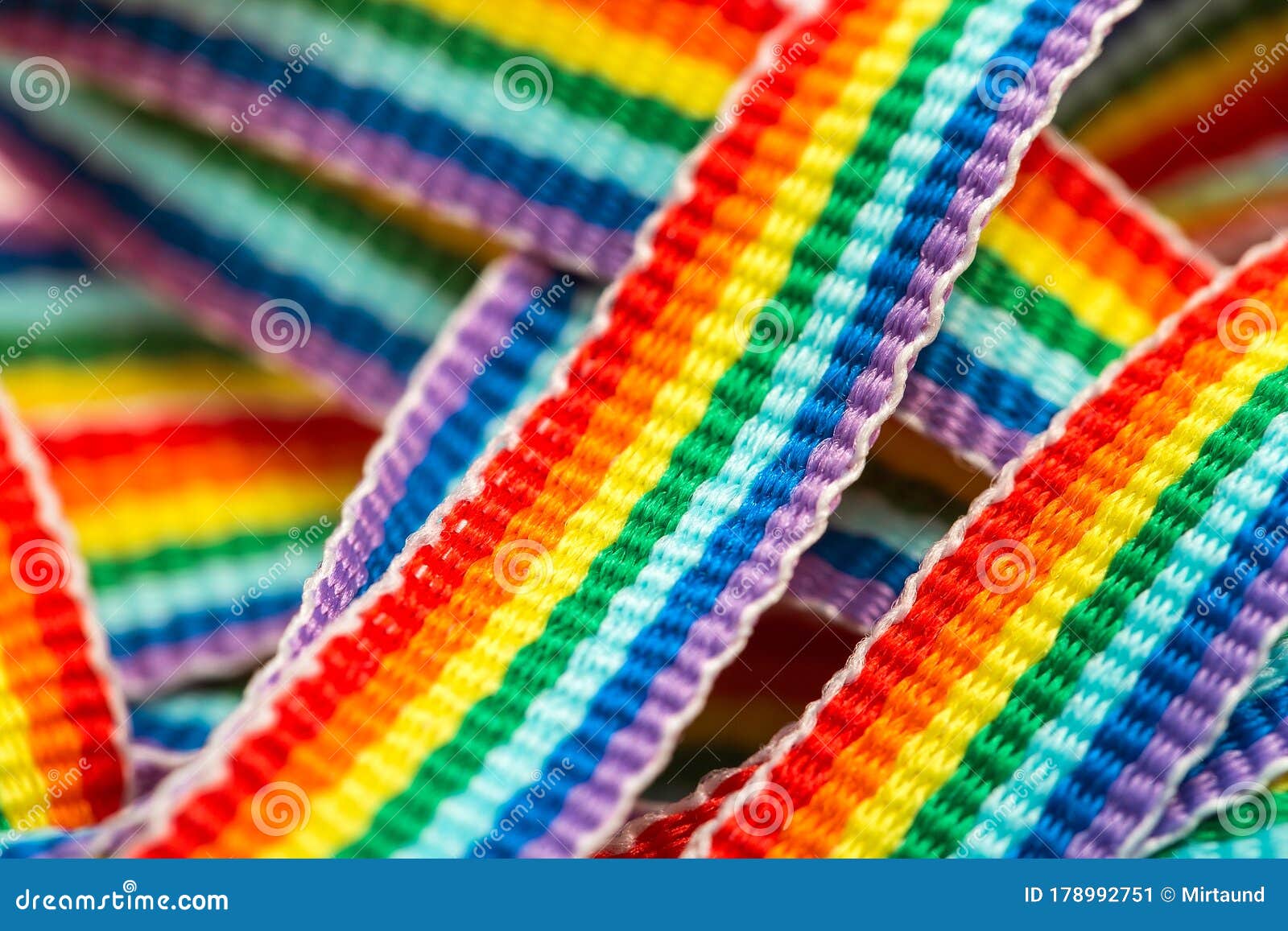 Rainbow Symbol, Colorful Ribbon Closeup Stock Image - Image of jumper ...