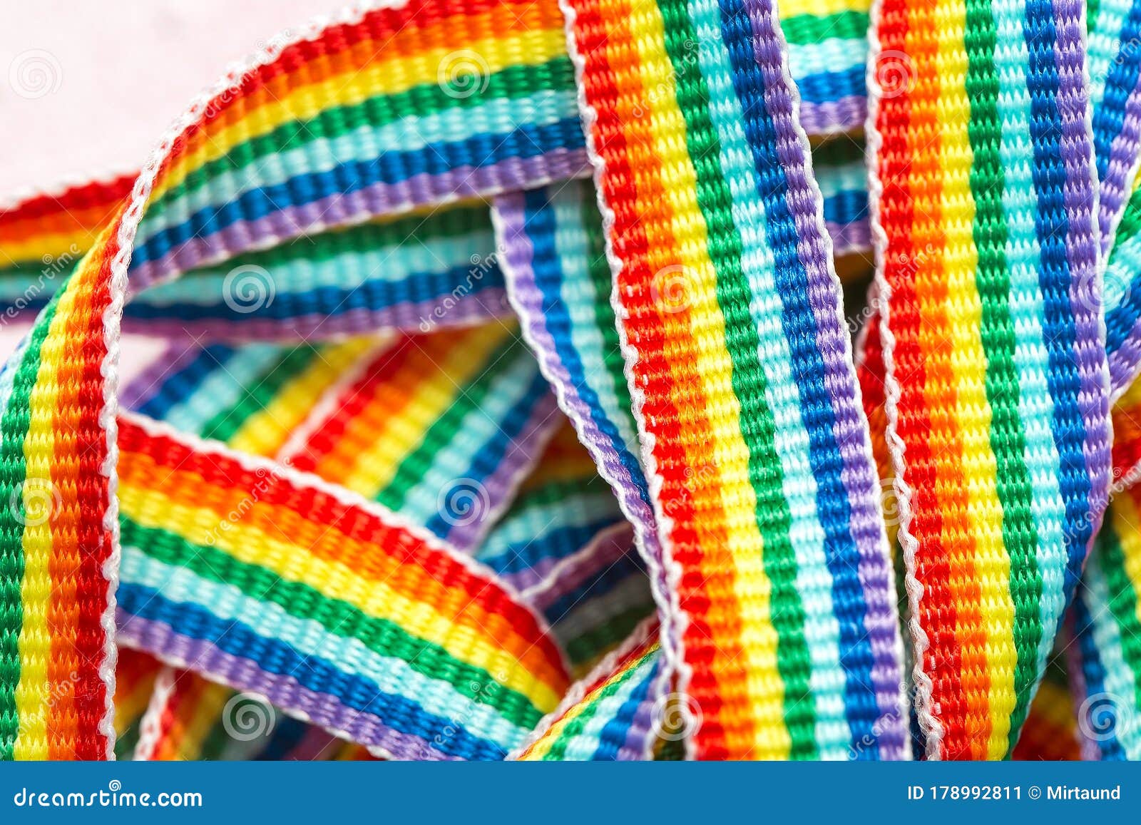 Rainbow Symbol, Colorful Ribbons Closeup Stock Image - Image of pattern ...