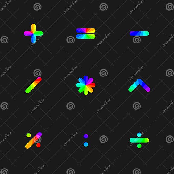 Rainbow Symbols, Vector Illustration. Stock Vector - Illustration of ...