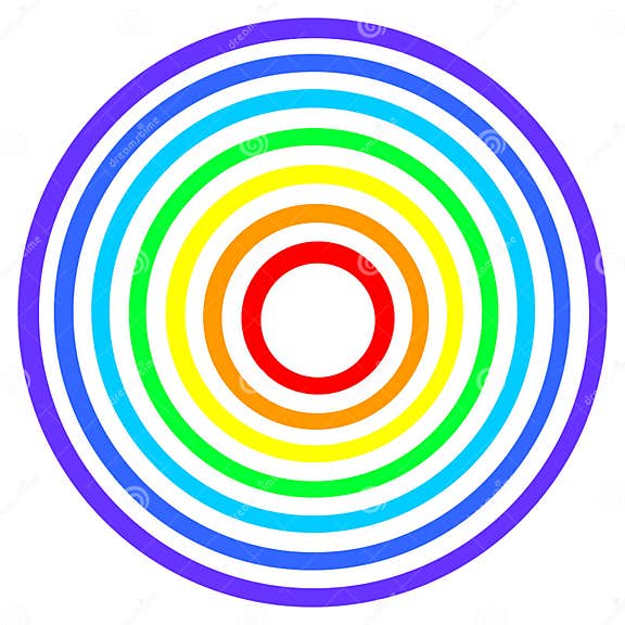 Rainbow target stock illustration. Illustration of blue - 13675790