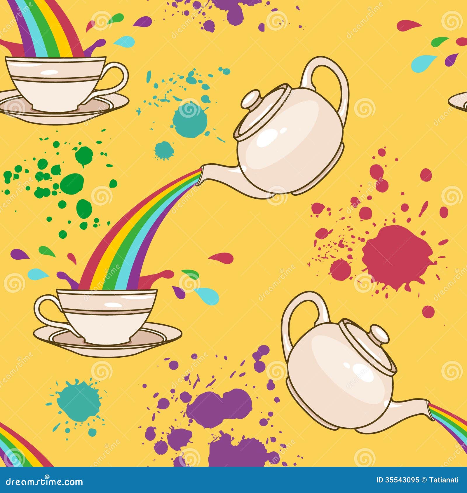 Rainbow tea splash pattern stock vector. Illustration of blob - 35543095