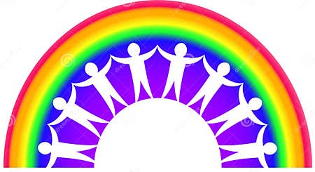 Rainbow Teamwork stock illustration. Illustration of colourful - 9037252