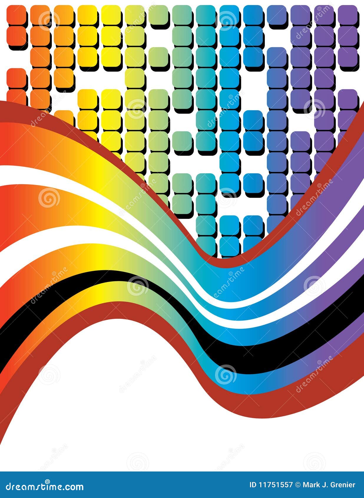 Rainbow Tech Wave stock vector. Illustration of futuristic - 11751557