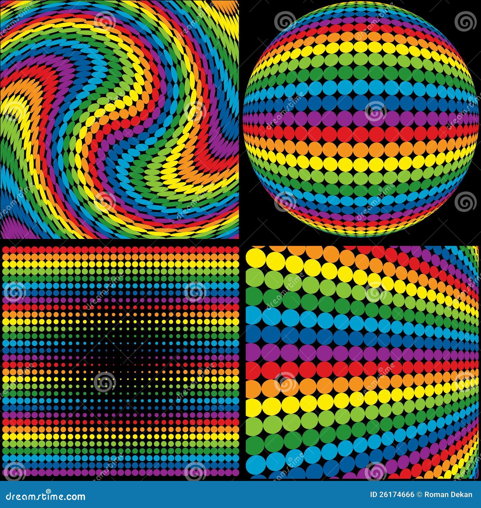 Rainbow Textures stock vector. Illustration of circle - 26174666