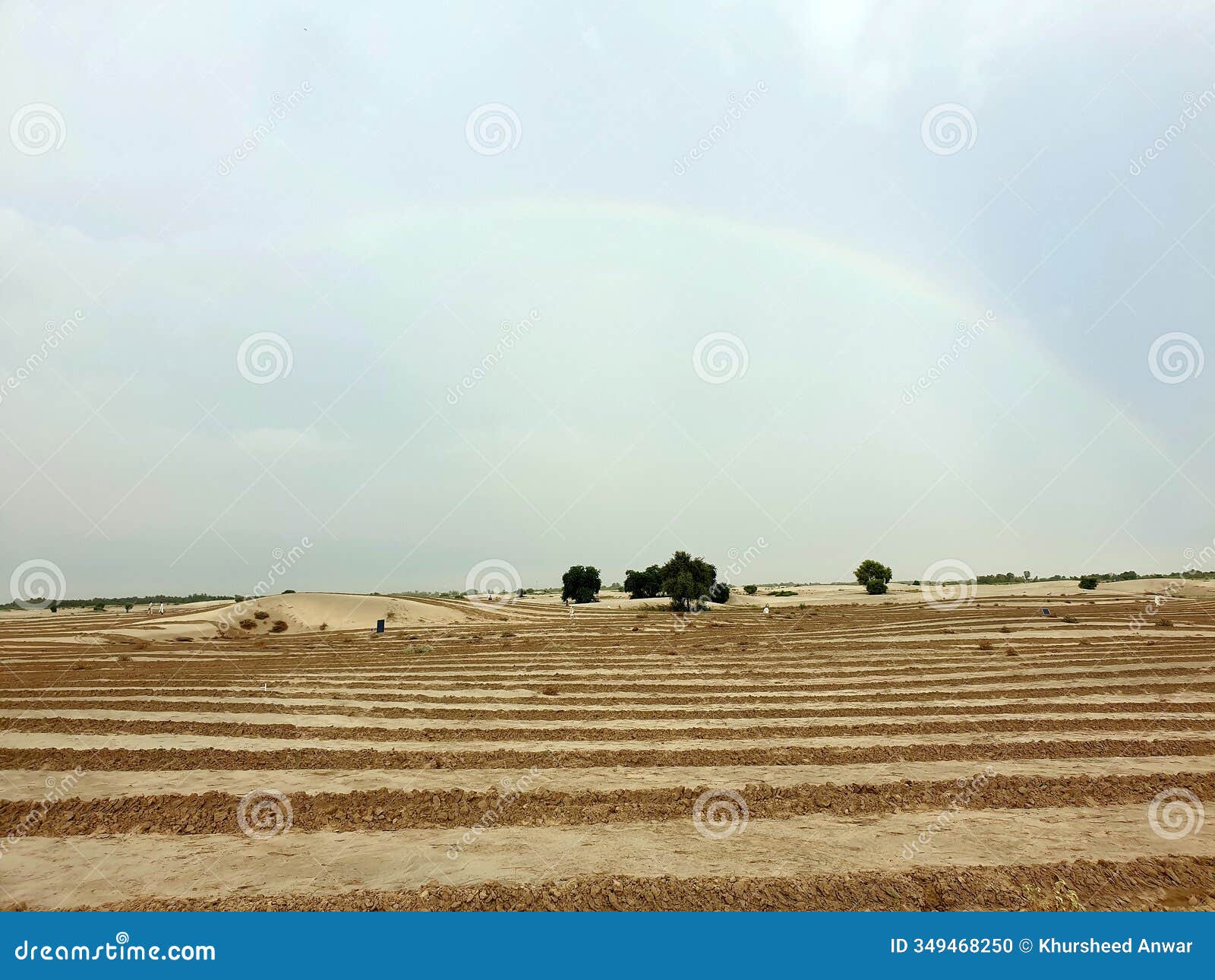 The Rainbow in the Thall Desert Pakist Stock Photo - Image of soil ...