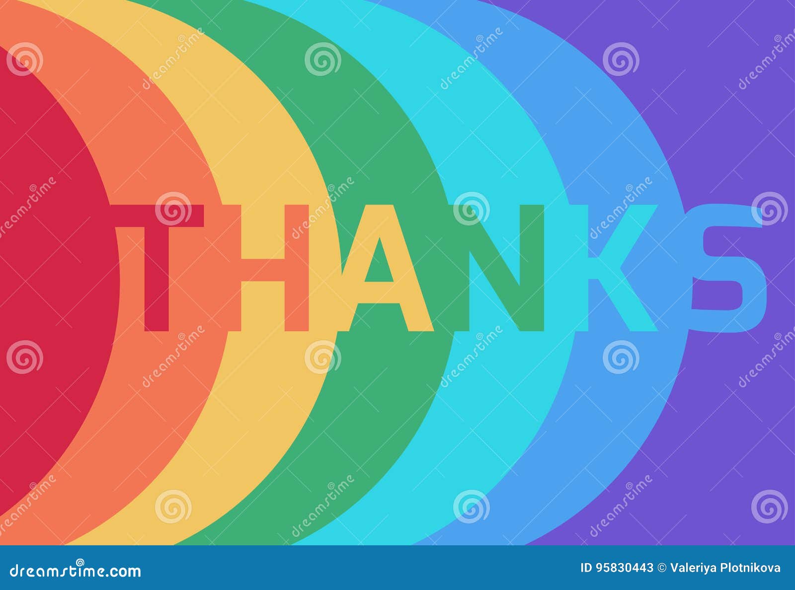 Rainbow Thank You Paper Layer Card. Flat Desiagn Stock Vector ...