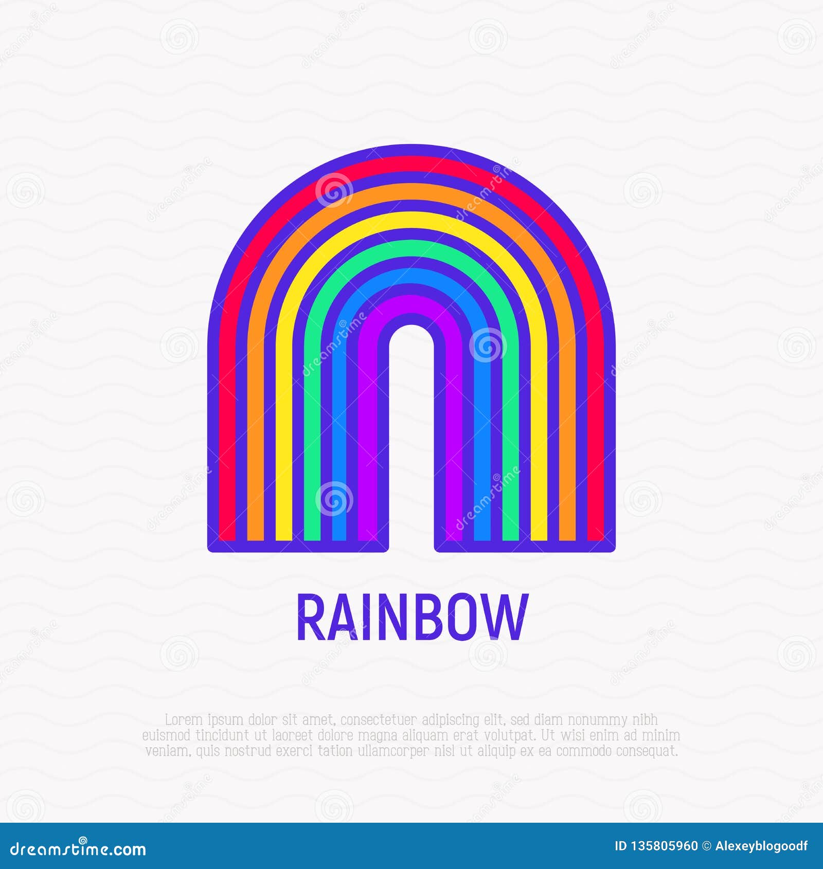 Rainbow Thin Line Icon, LGBT Symbol Stock Vector - Illustration of ...