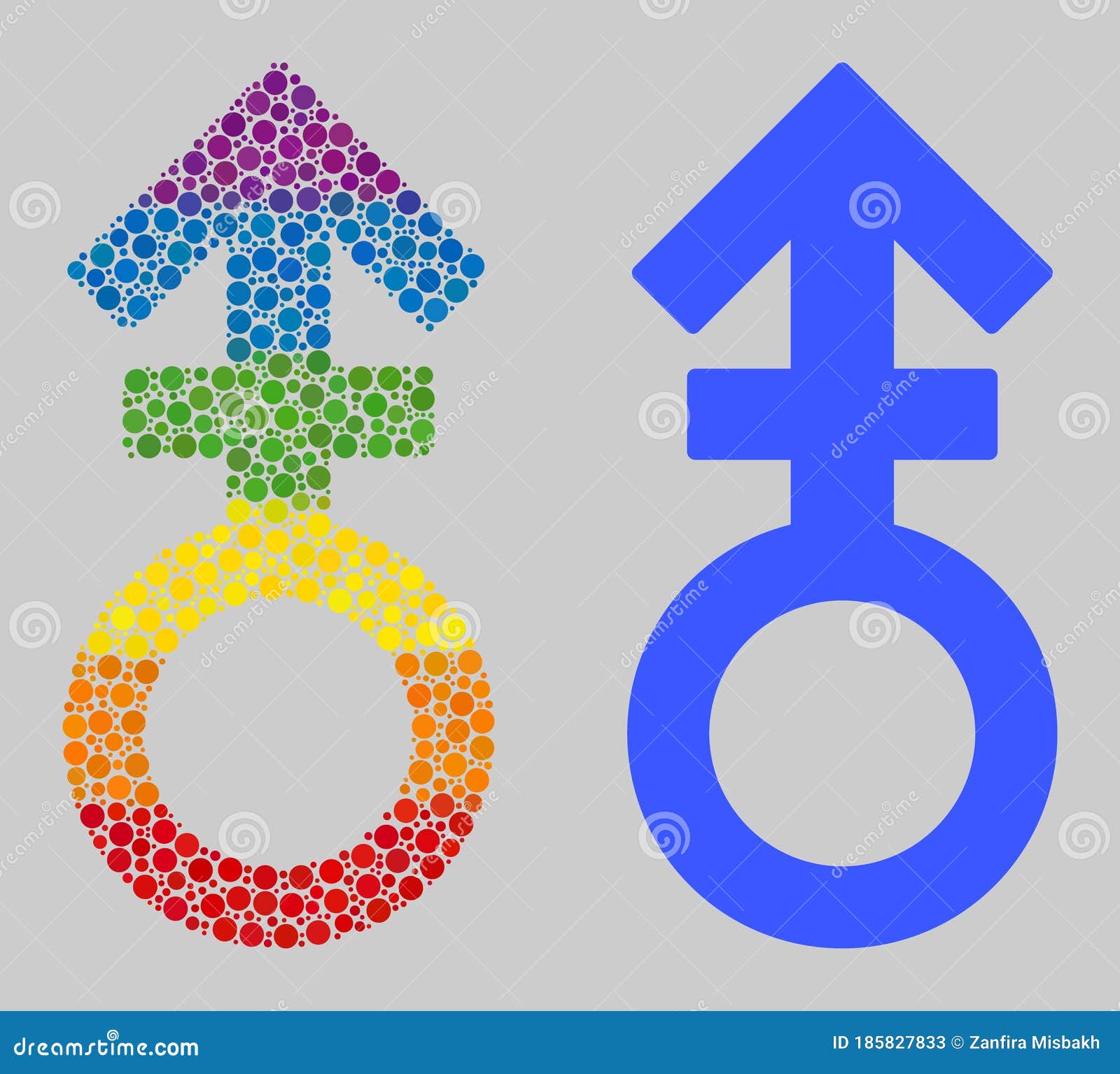 Rainbow Third Gender Symbol Composition Icon of Round Dots Stock Vector ...