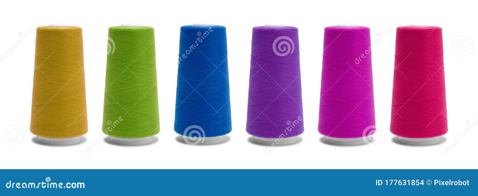 Rainbow Thread Spools stock photo. Image of isolated - 177631854