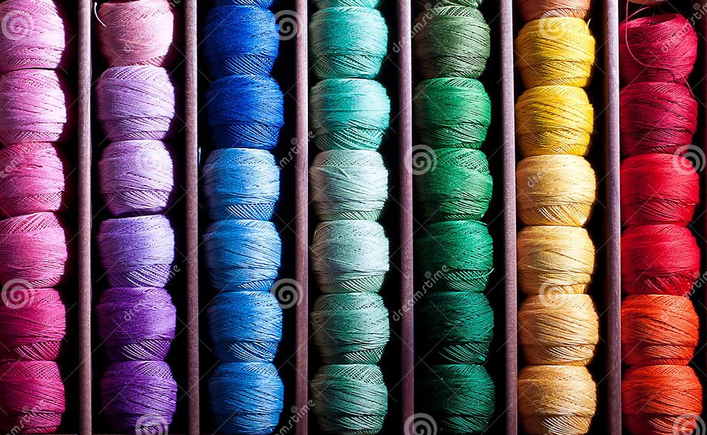 Rainbow threads stock photo. Image of close, sewing, haberdashery ...