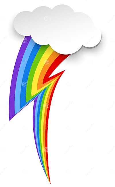 Rainbow in thunder shape stock vector. Illustration of rainbow - 112085291
