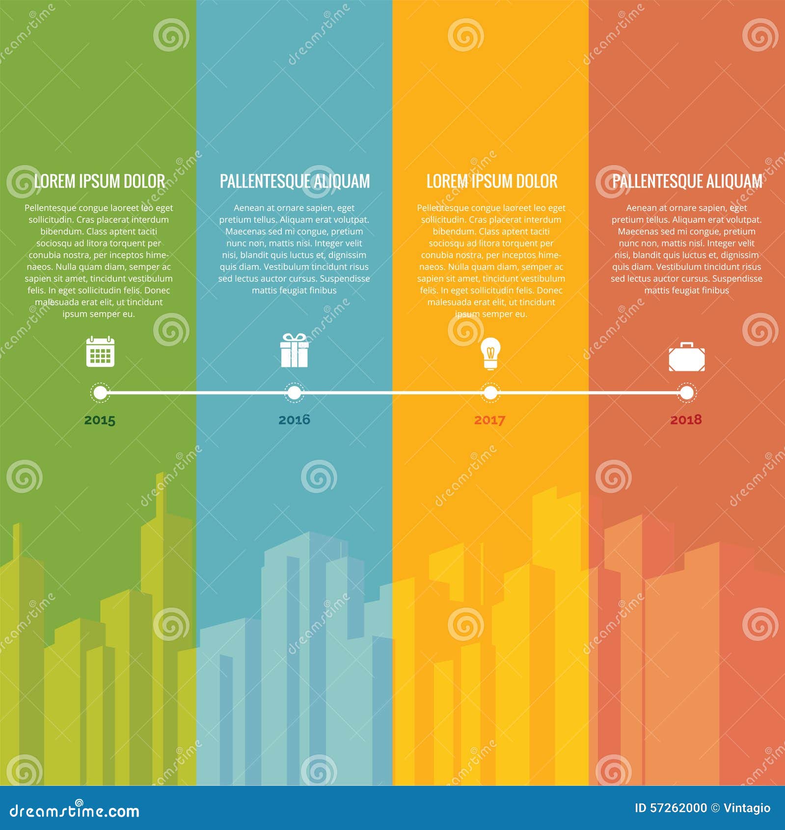 Rainbow Timeline Vector Illustration | CartoonDealer.com #57262000