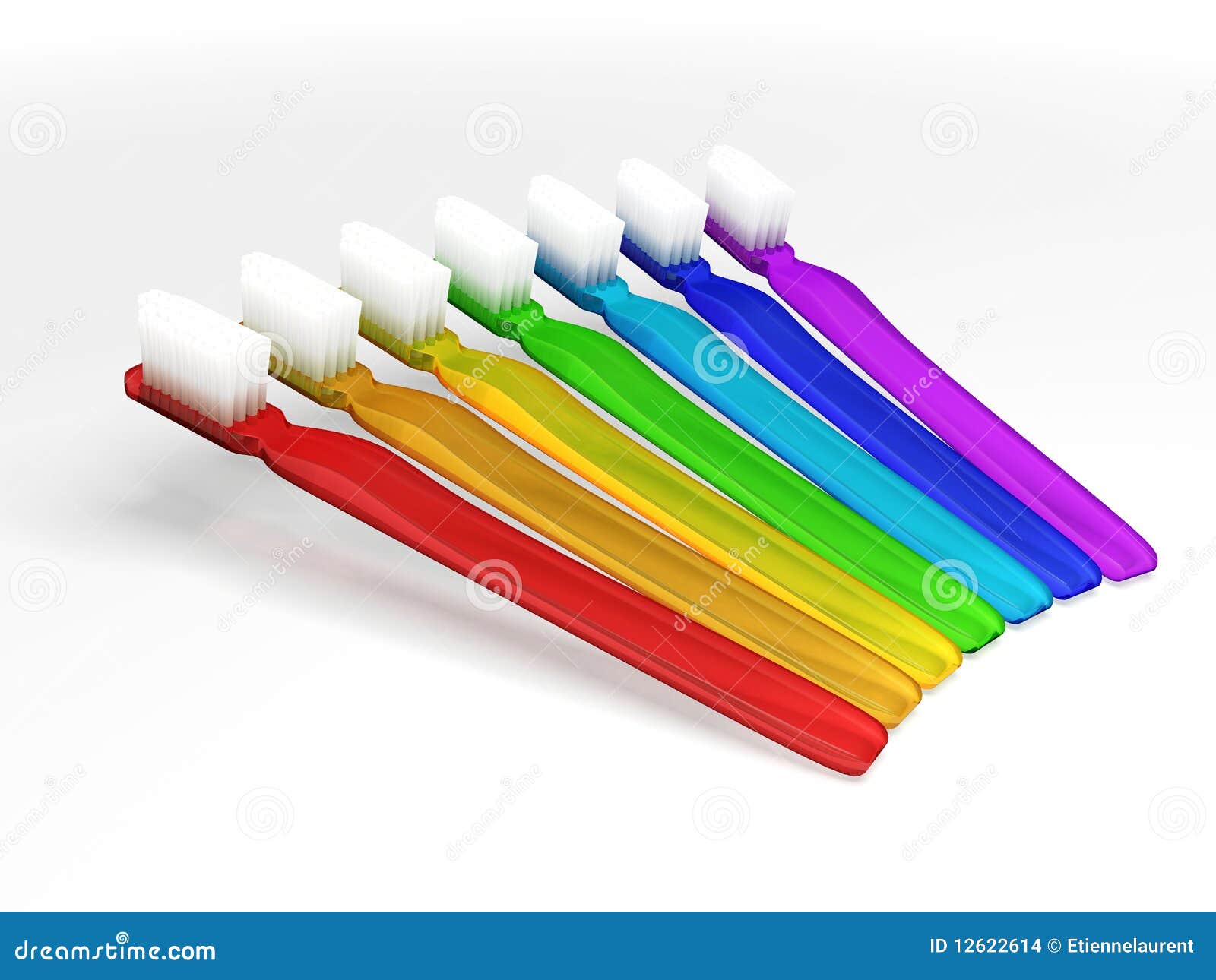 Rainbow toothbrushes stock illustration. Illustration of teeth - 12622614
