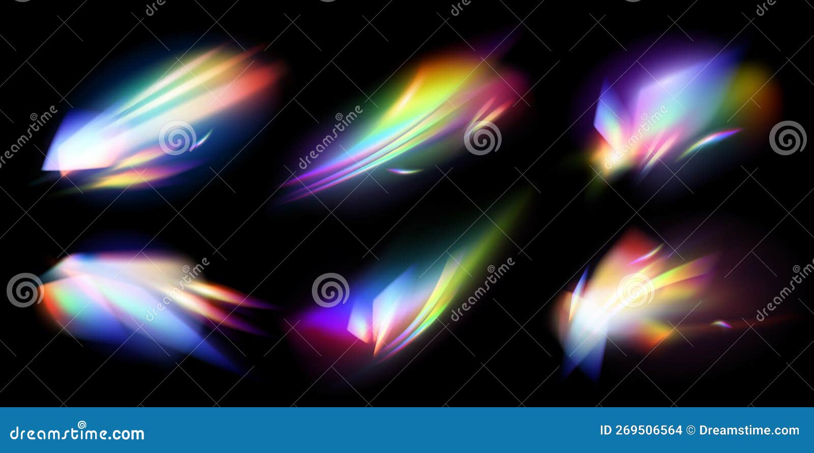 Rainbow Trails Effects Set stock vector. Illustration of color - 269506564