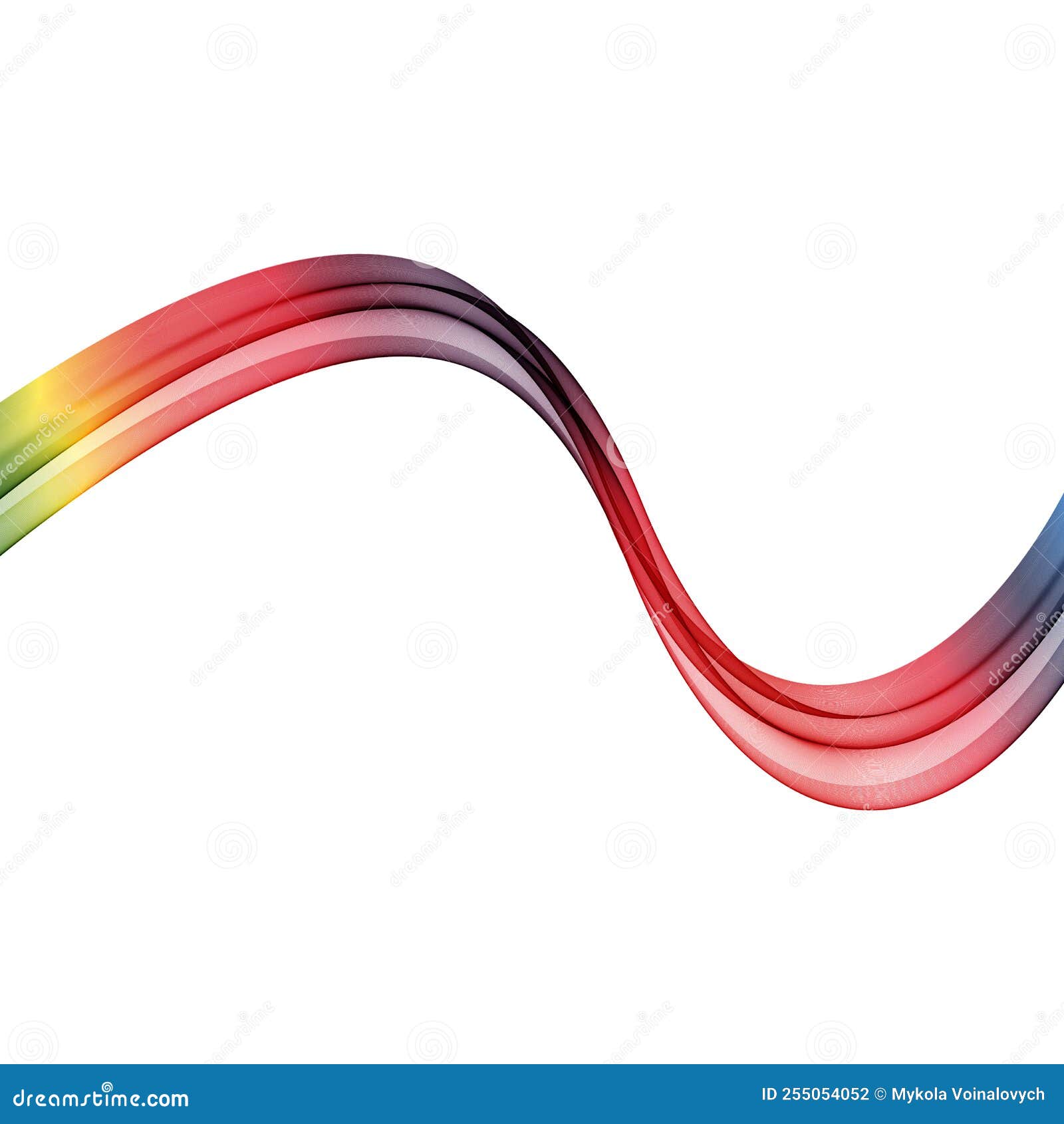 Rainbow Transparent Wavy Wave on White Background, Design Element Stock ...