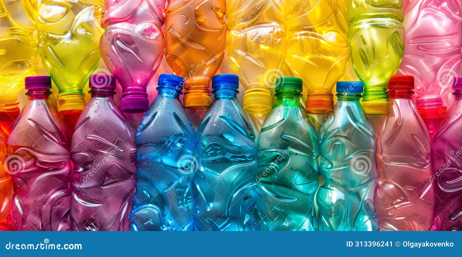 Rainbow Trash from Plastic Bottles Stock Illustration - Illustration of ...