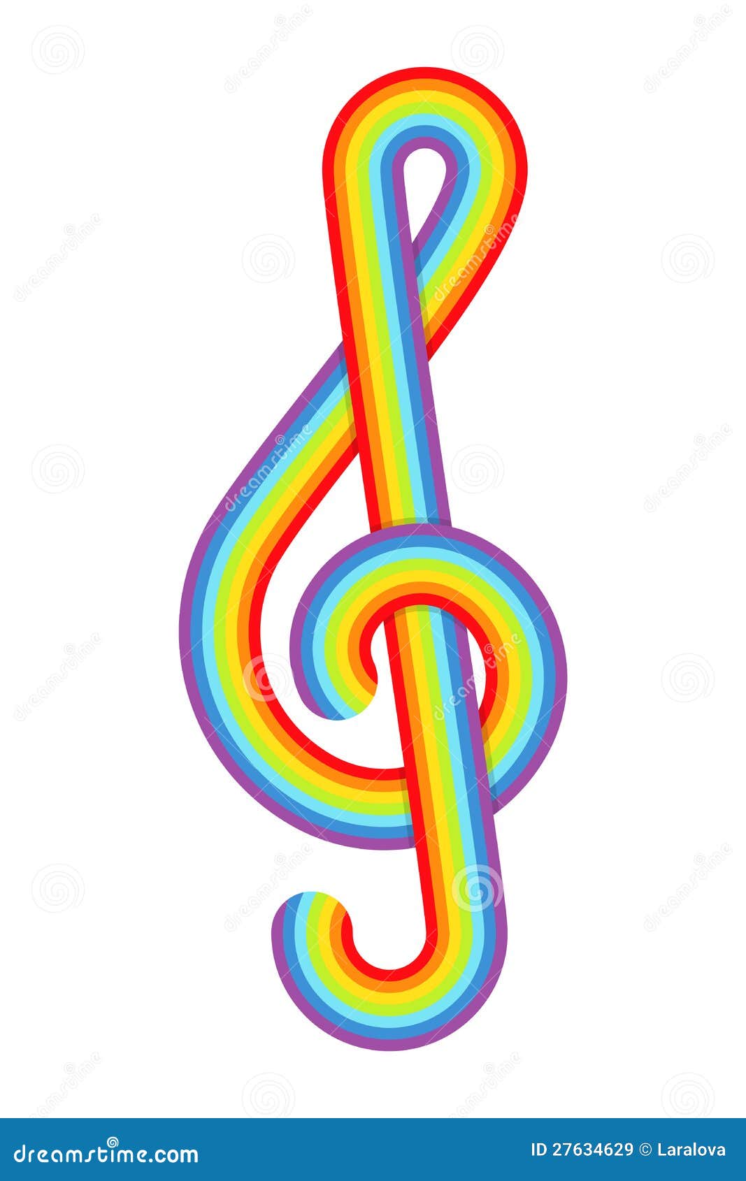 Rainbow treble clef stock vector. Illustration of abstract - 27634629