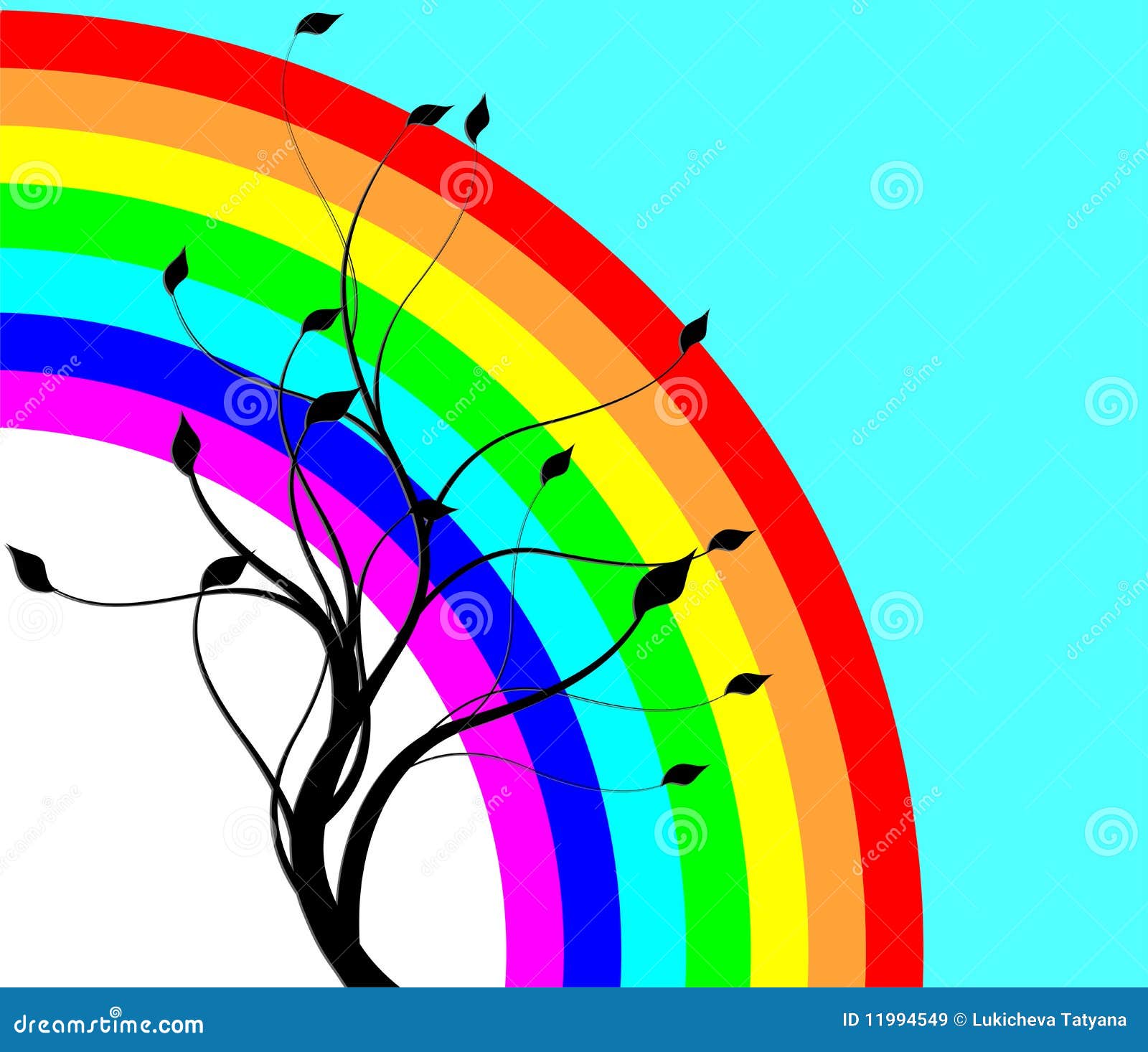 Rainbow and tree stock illustration. Illustration of rainbow - 11994549