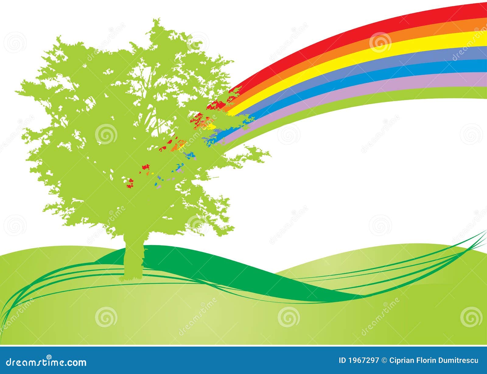 Rainbow tree stock vector. Illustration of tree, planet - 1967297