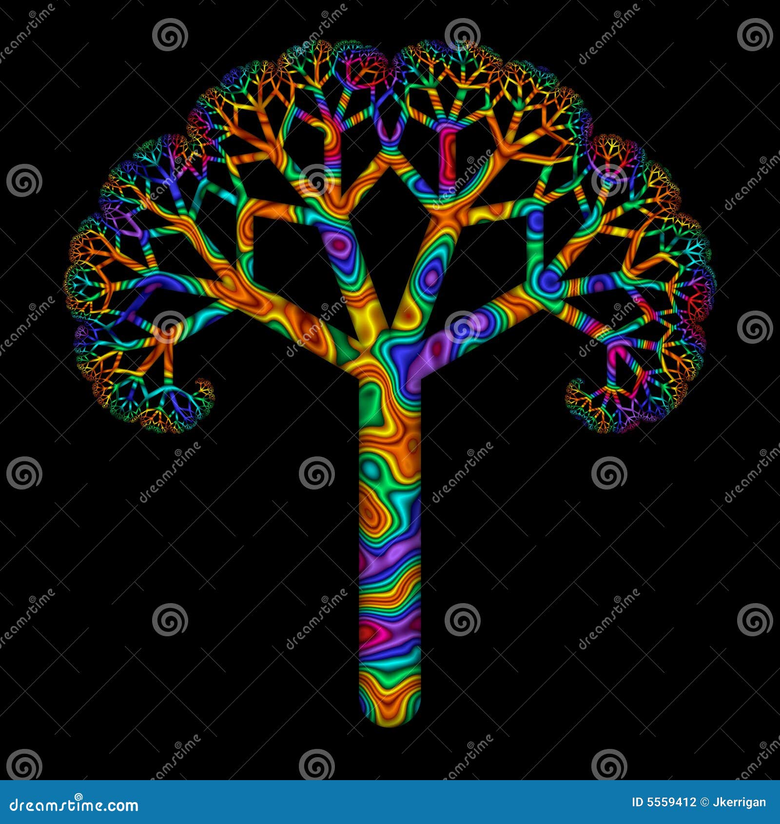 Rainbow Tree stock illustration. Illustration of retro - 5559412