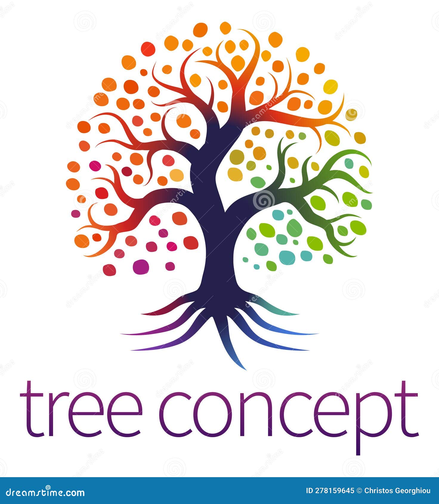 Rainbow Tree Abstract Stylised Concept Design Icon Stock Vector ...
