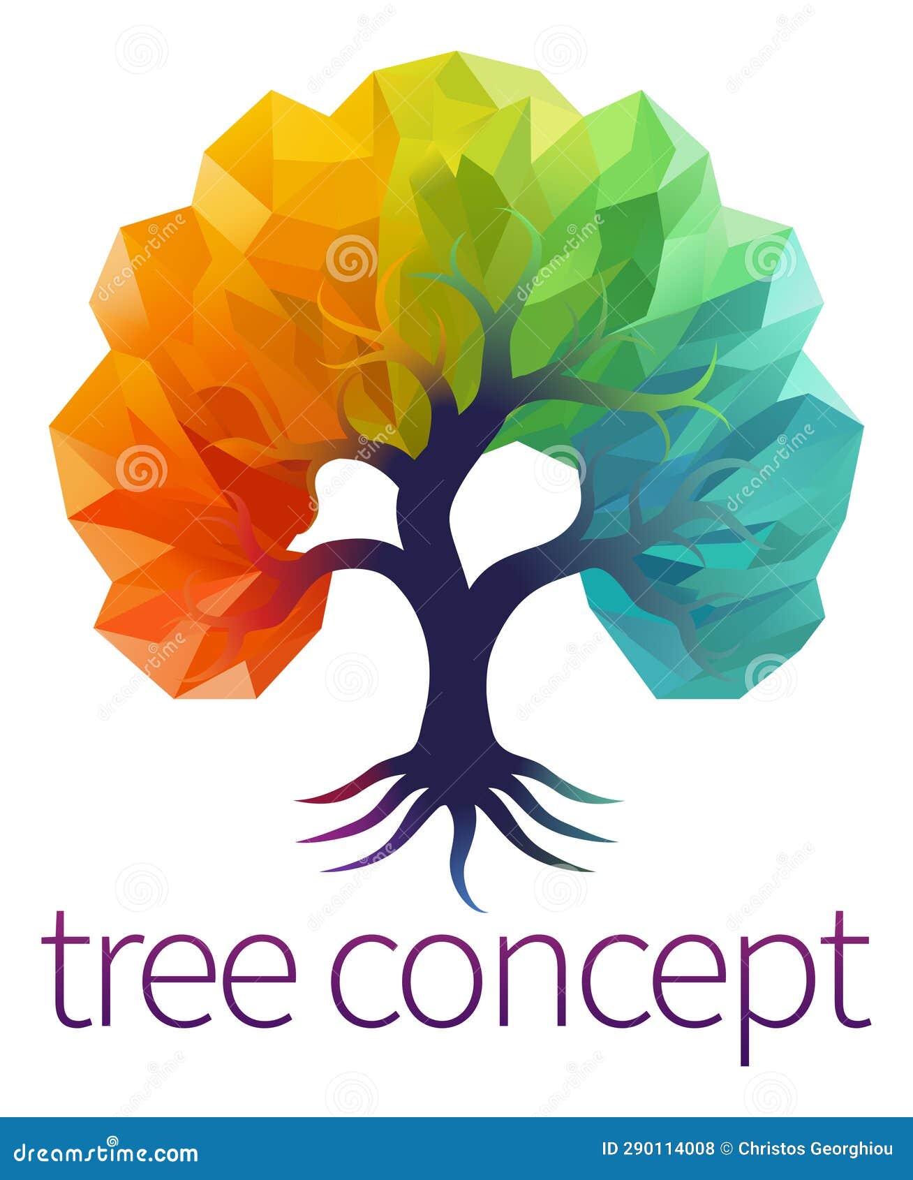 Rainbow Tree Abstract Stylised Concept Design Icon Stock Vector ...
