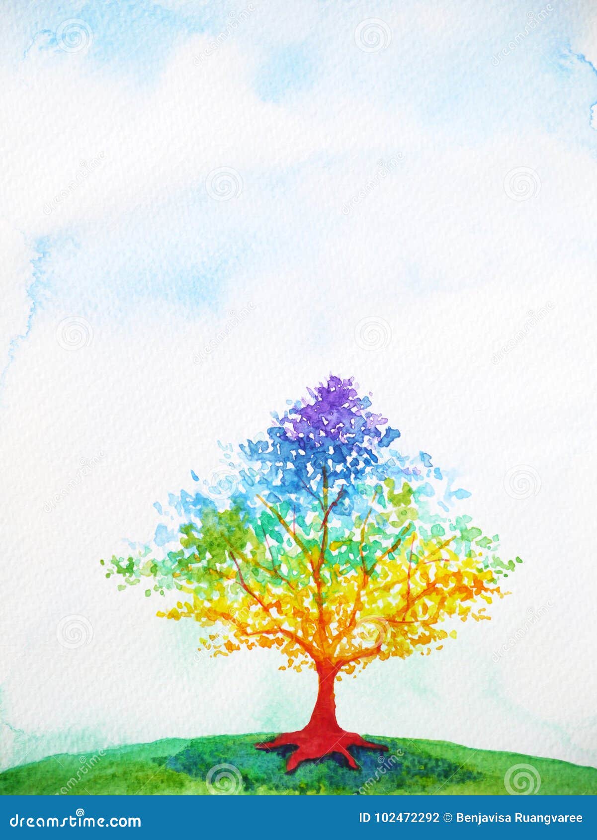 Rainbow Tree Painting