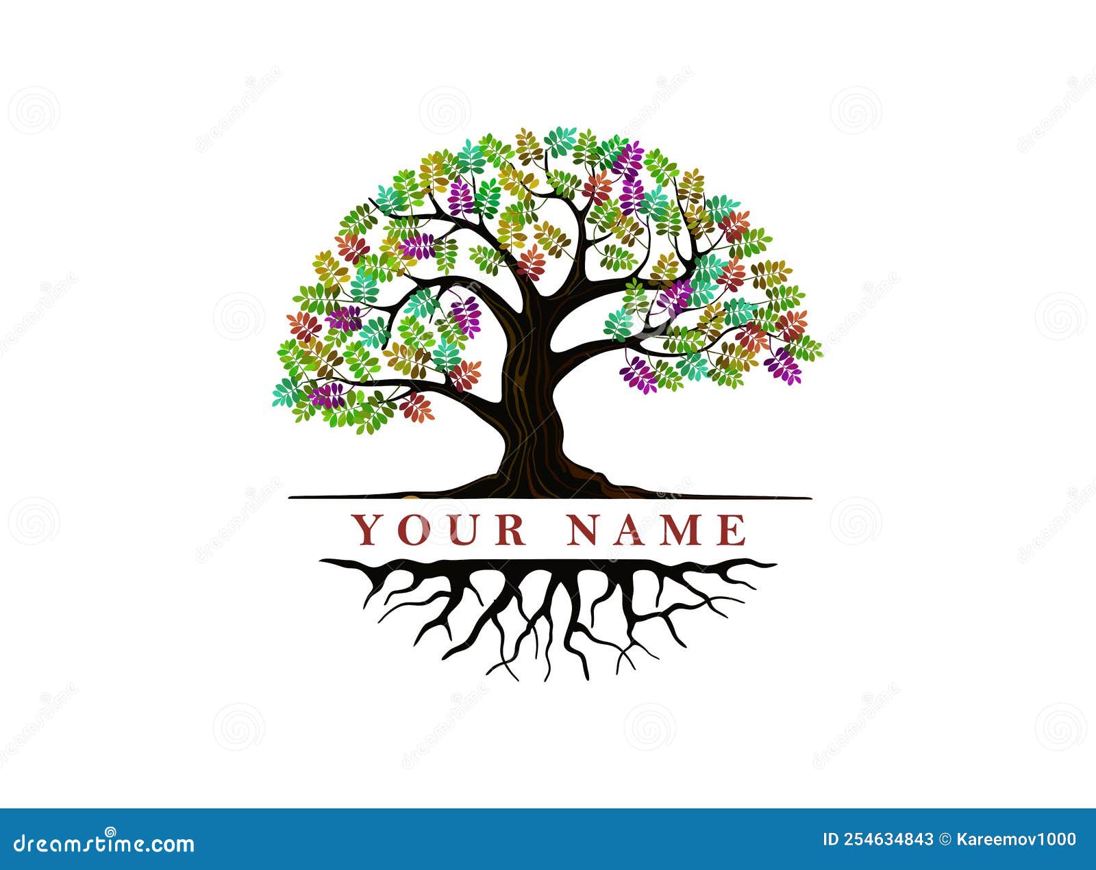 Rainbow Tree Logo Design Template Stock Vector - Illustration of banner ...