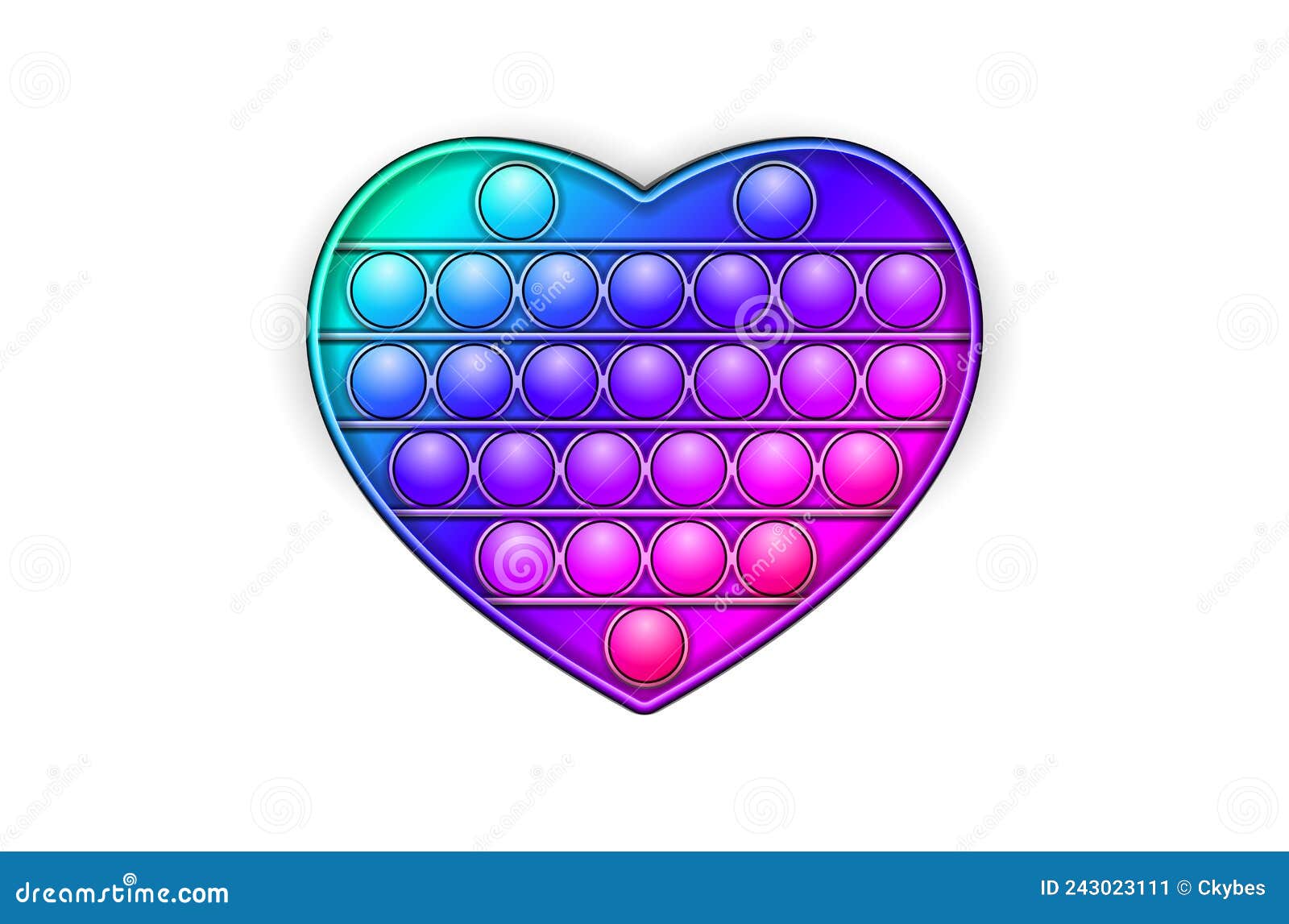 Rainbow Trendy Pop it Fidget Toy on a Empty Background. Vector Stock ...