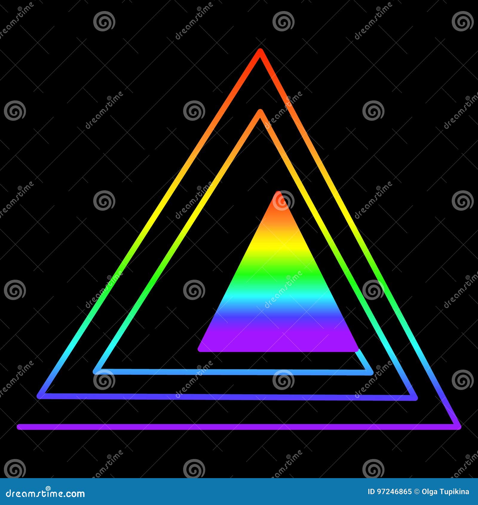 Rainbow Triangle in Another Triangle, Consisting of Rainbow Colo Stock ...