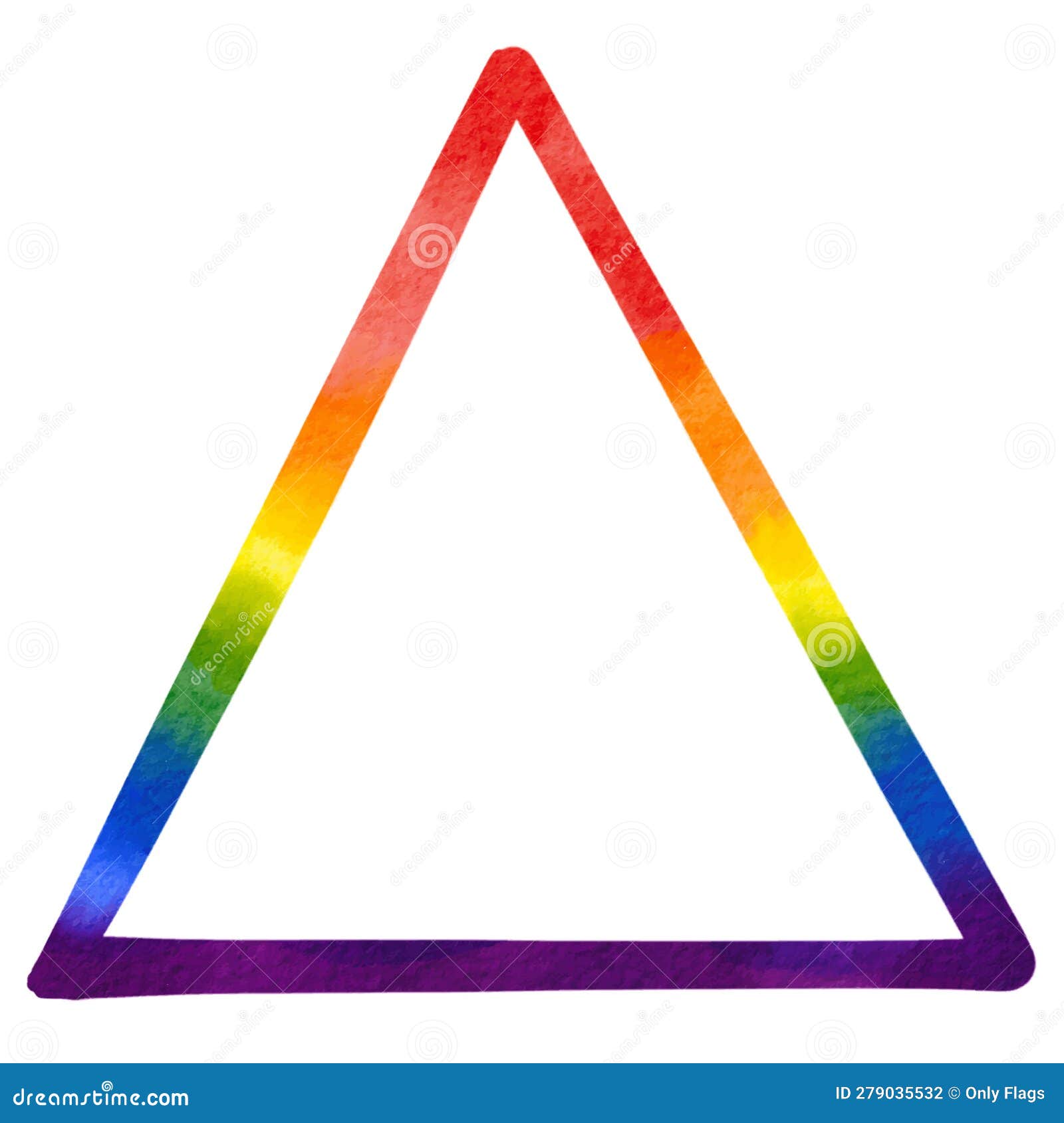Rainbow Triangle Frame with Watercolor Brush Background.LGBT Pride ...