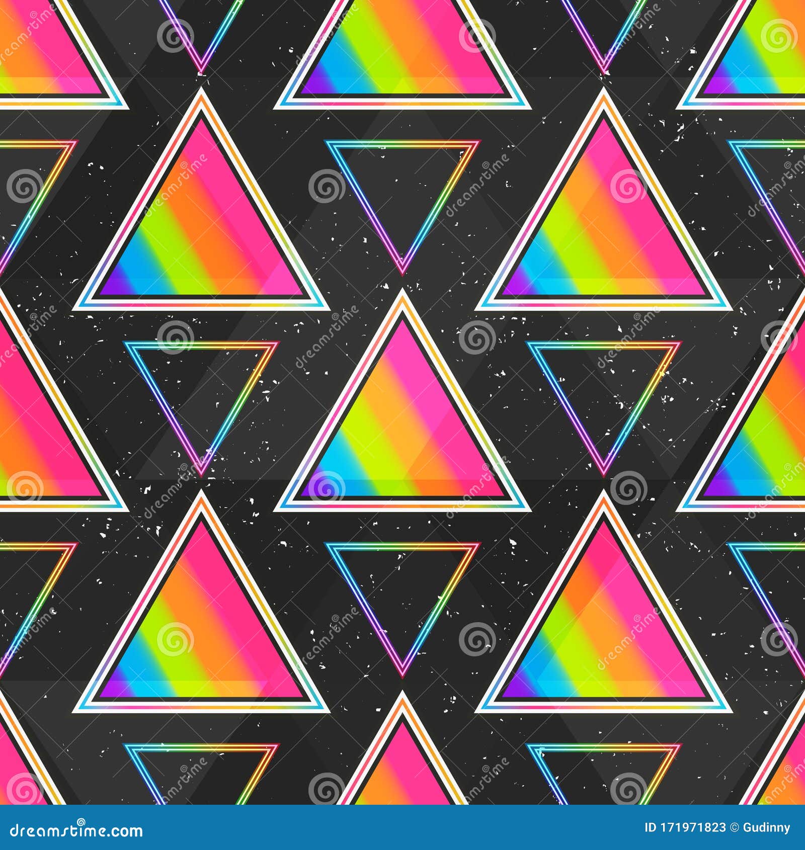 Rainbow Triangle Seamless Pattern Stock Vector - Illustration of banner ...