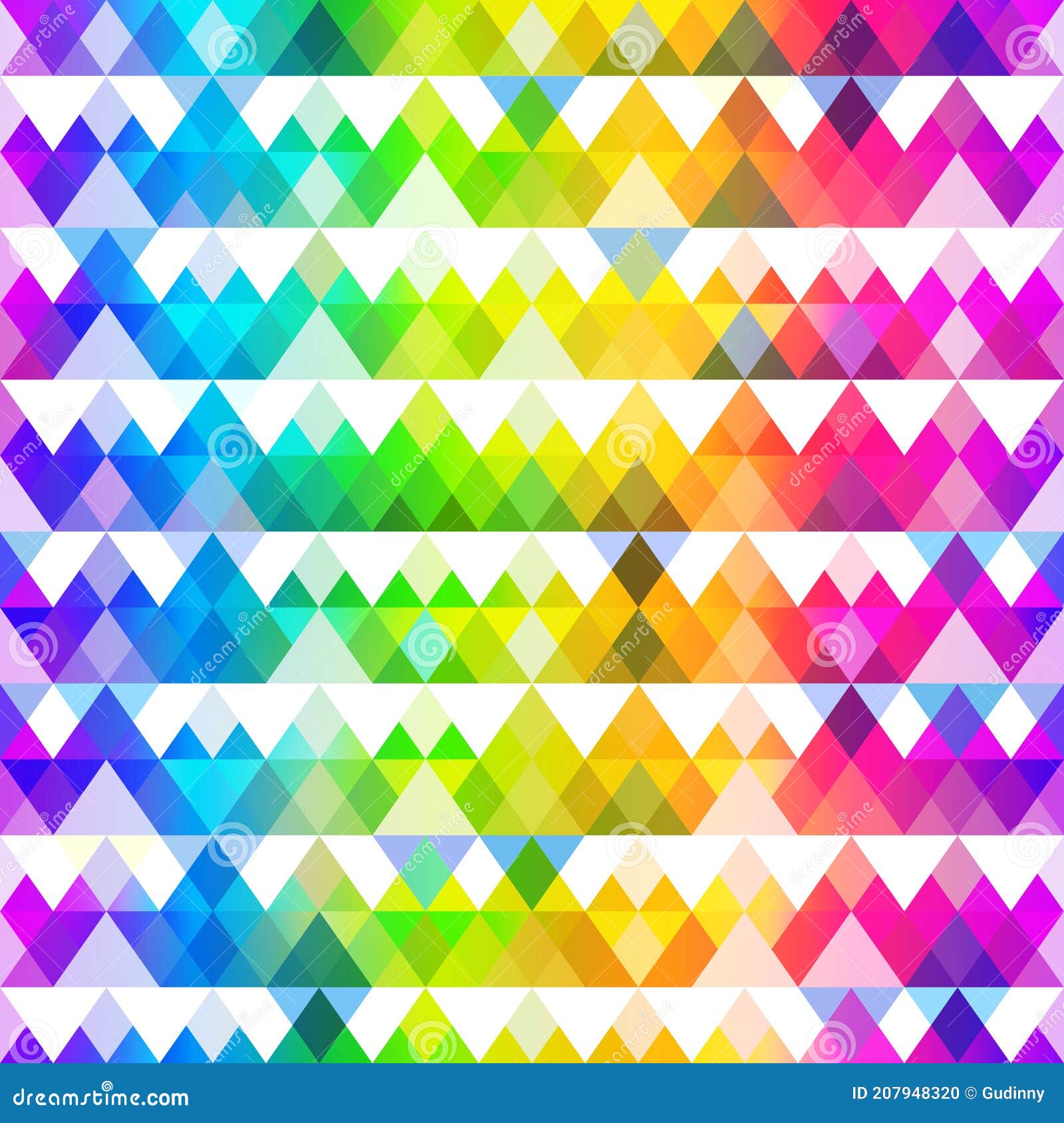 Rainbow Triangle Seamless Pattern Stock Vector - Illustration of ...