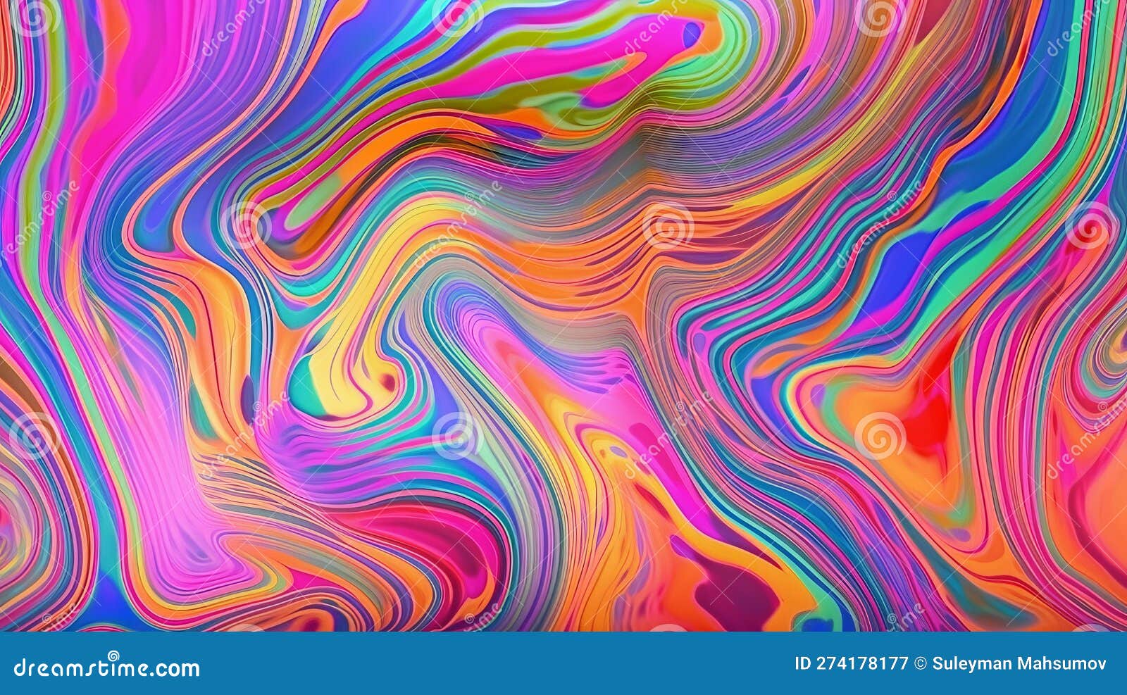 Rainbow Trippy Background. Iridescent Fluid Texture. Liquid Holographic ...