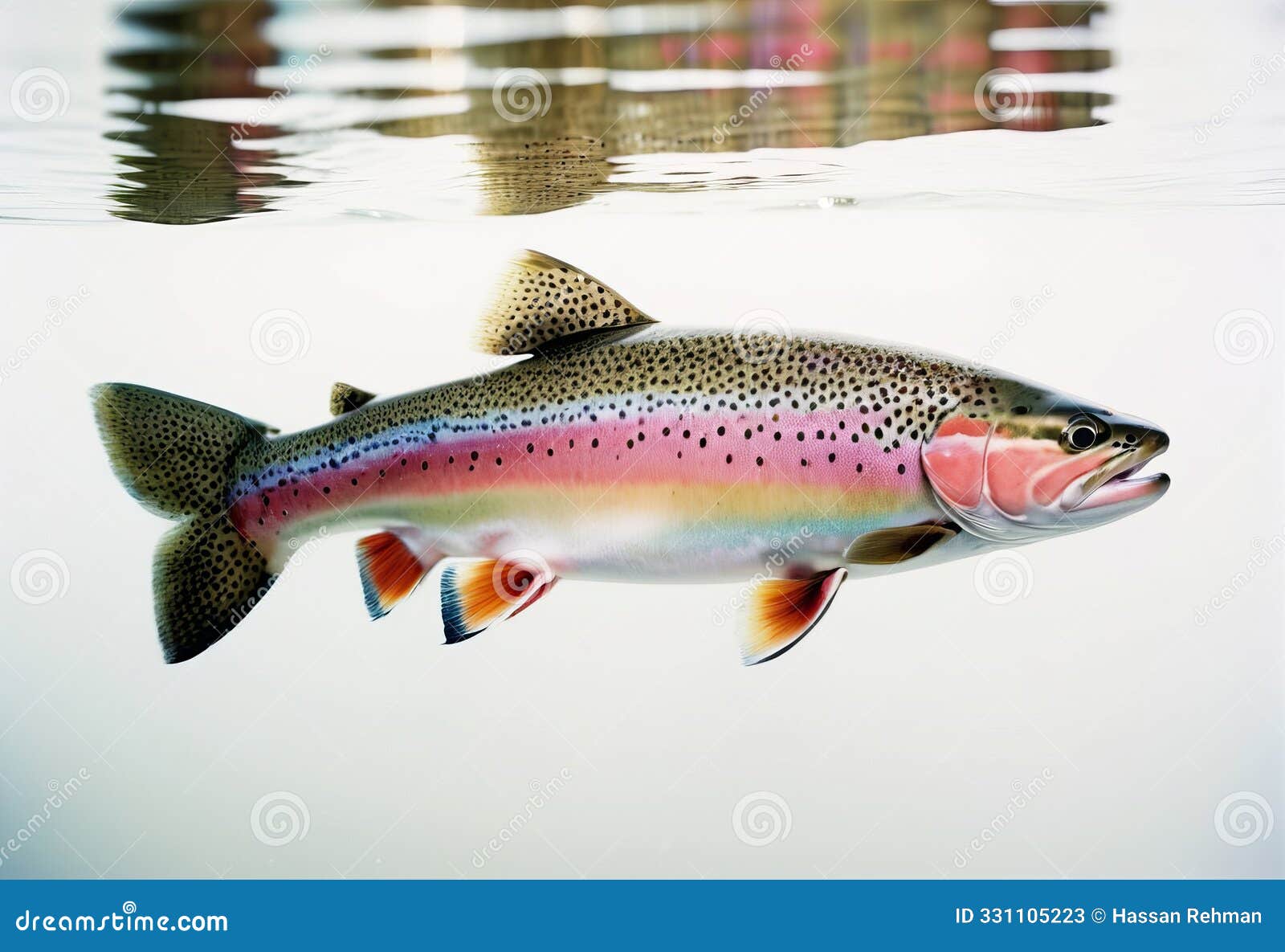 Rainbow Trout Fish Isolated on White Background. Side View Stock ...