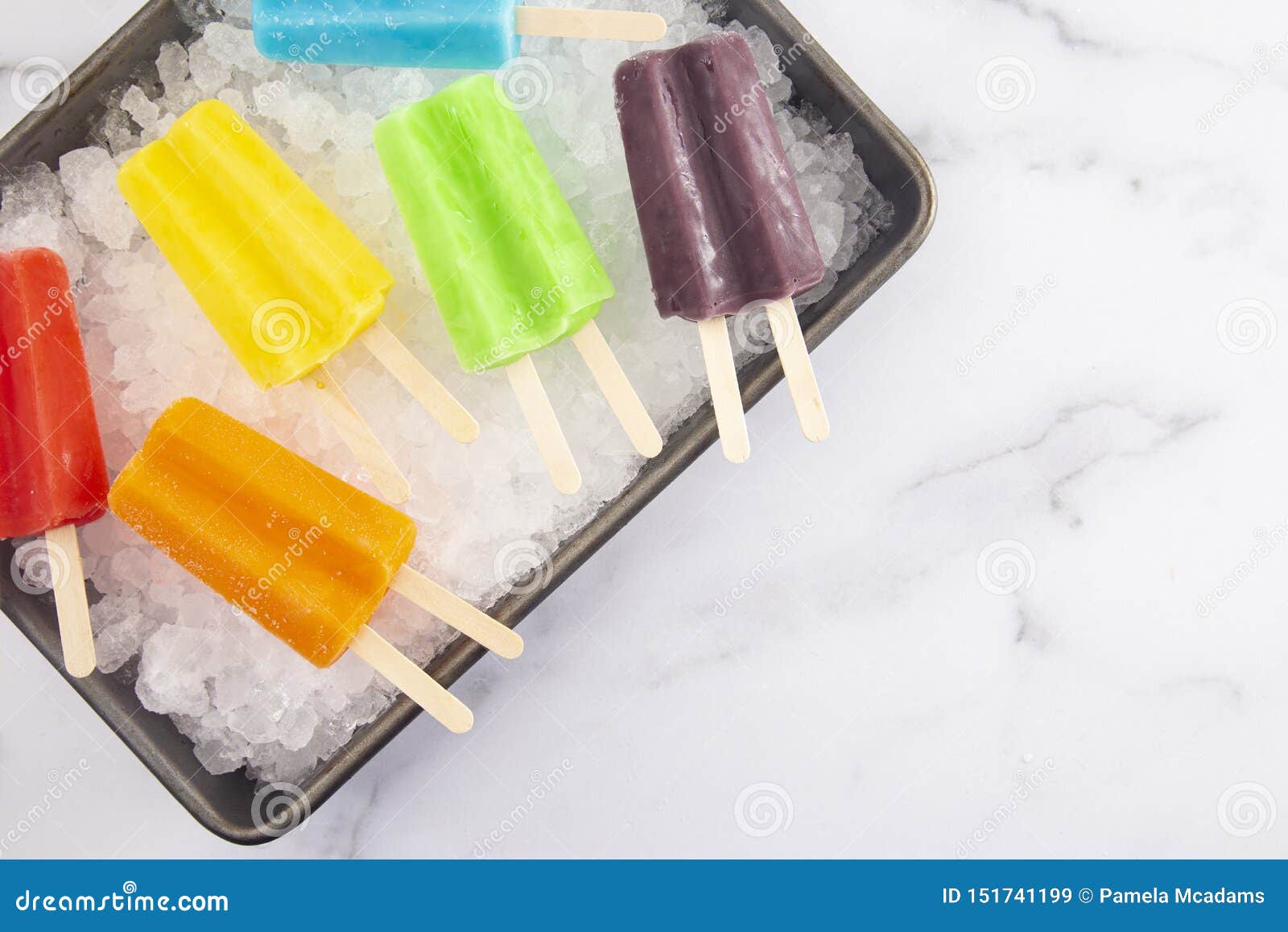 Rainbow Popsicles in a a Box of Ice Stock Image - Image of snack ...