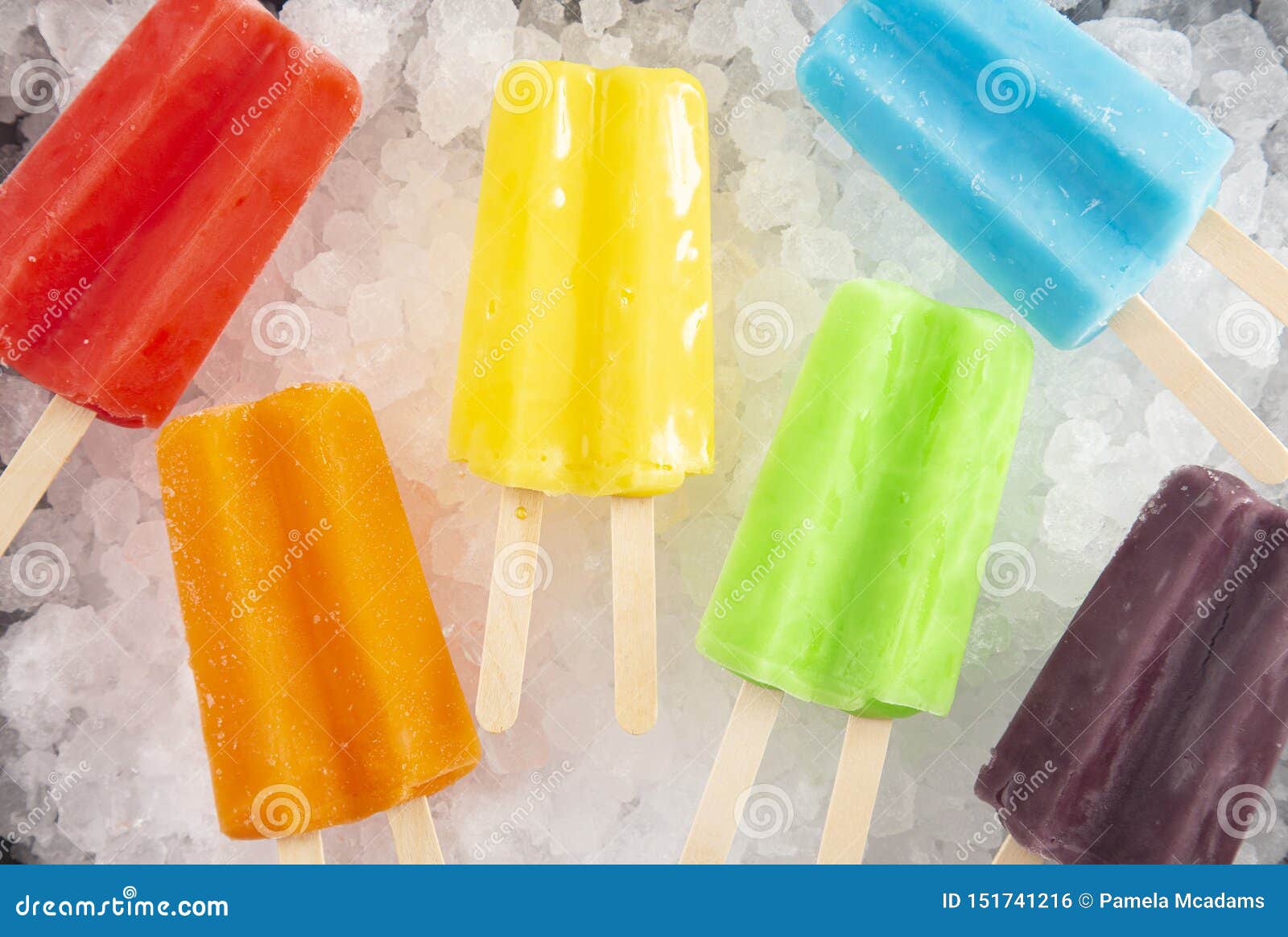 Rainbow Popsicles in a a Box of Ice Stock Photo - Image of rainbow ...
