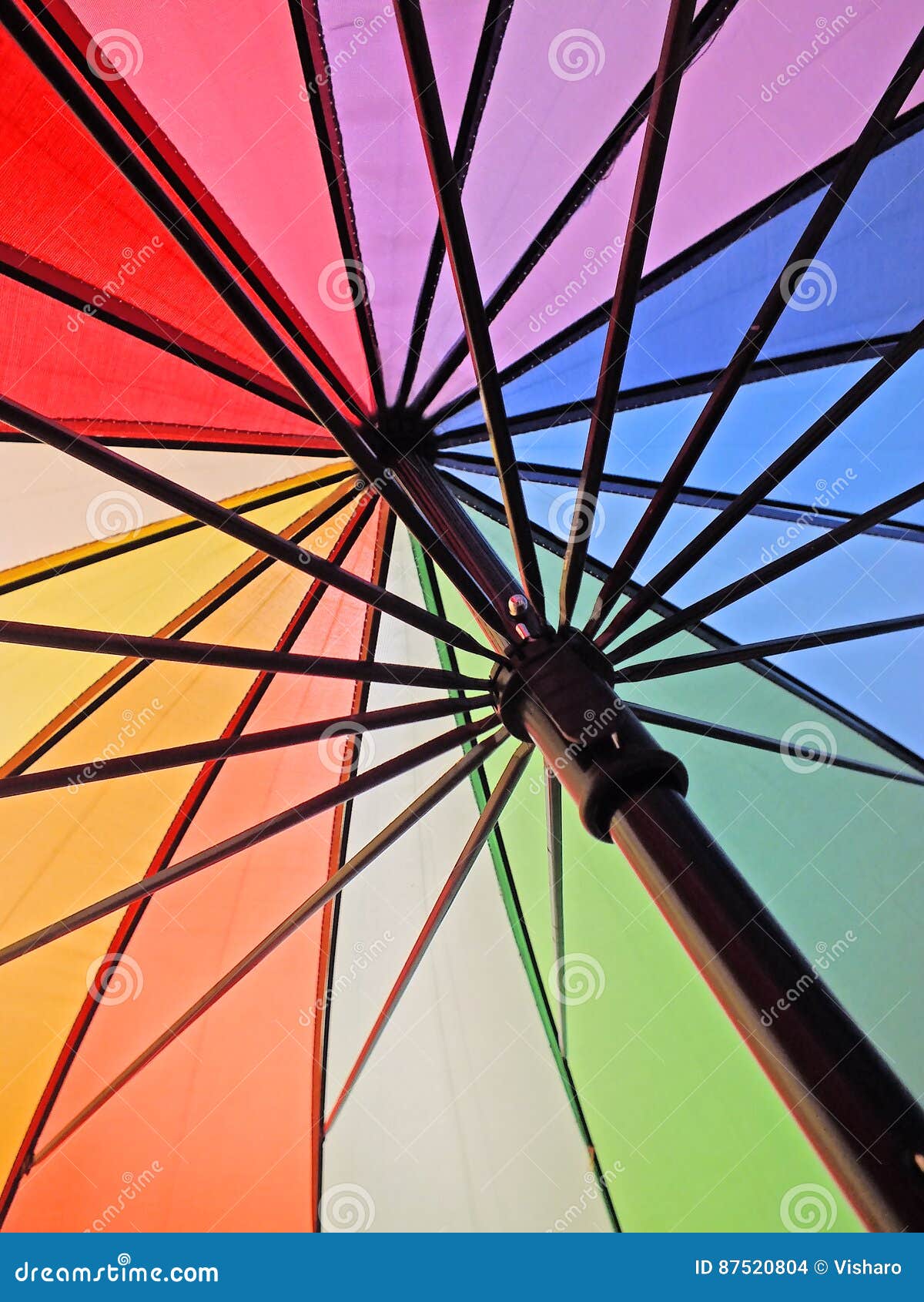 Rainbow Umbrella stock photo. Image of lines, colours - 87520804