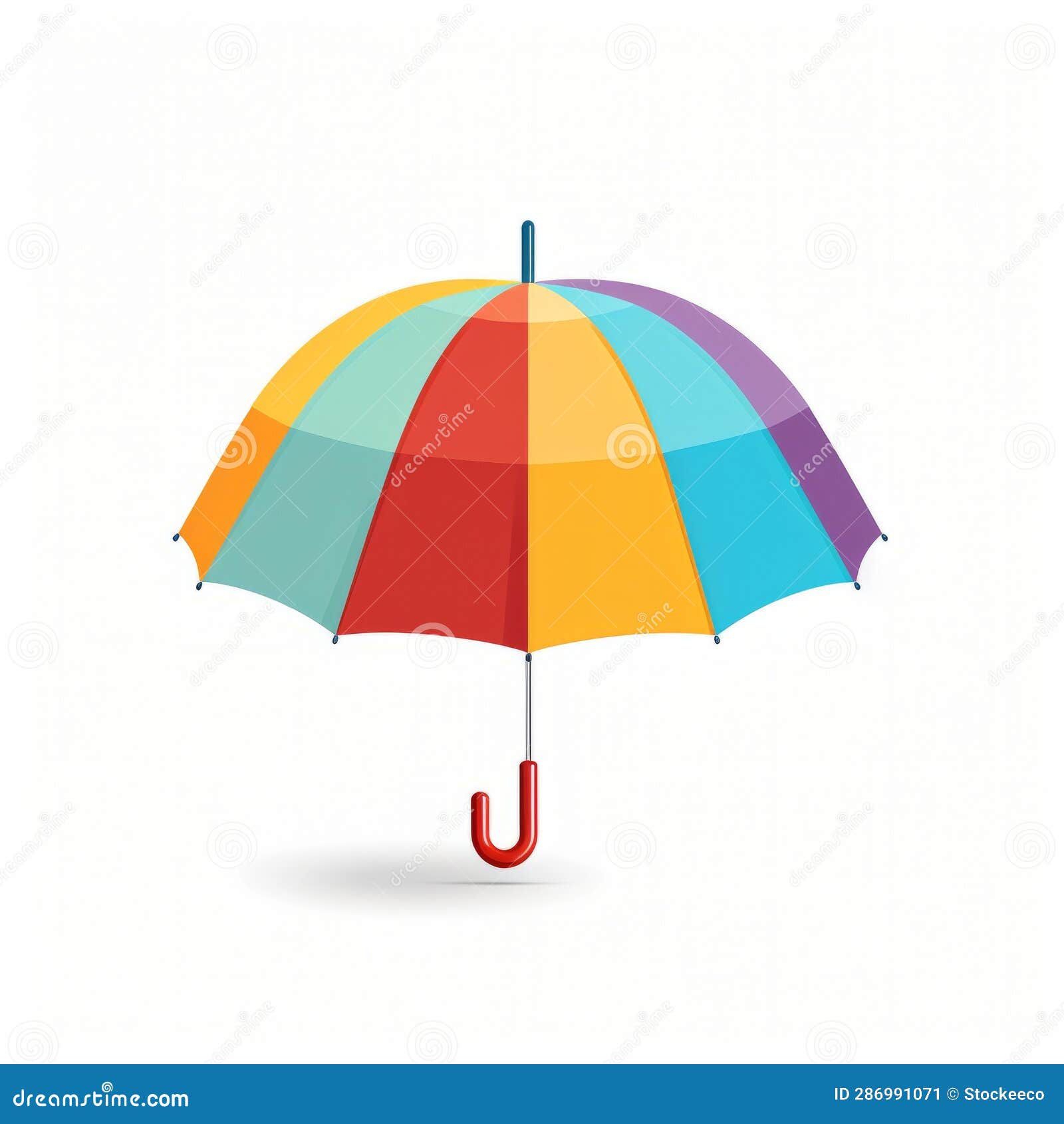 Colorful Umbrella Icon on White Background Stock Illustration ...