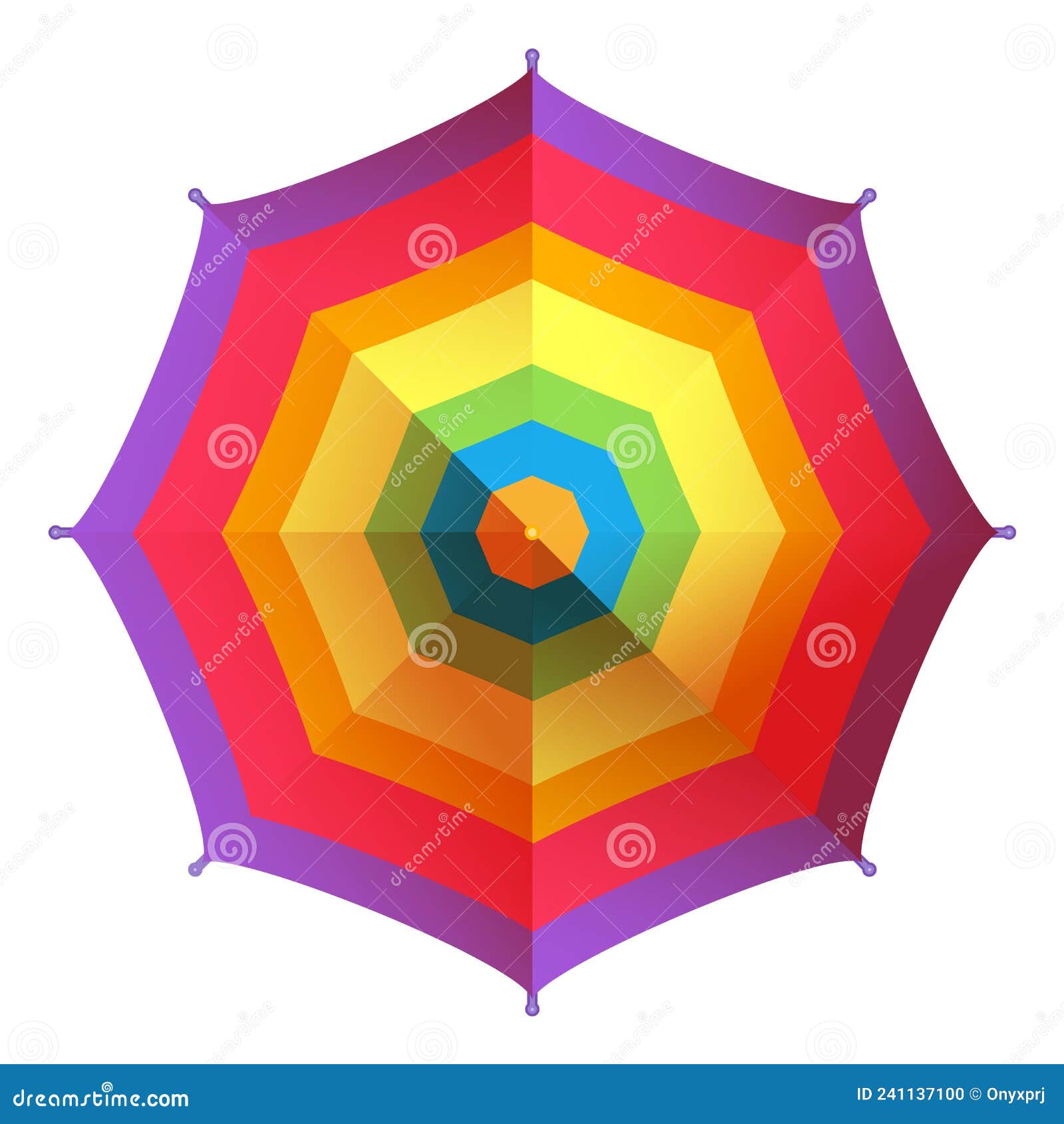 Rainbow Umbrella. Top View of Resort Parasol Stock Vector ...