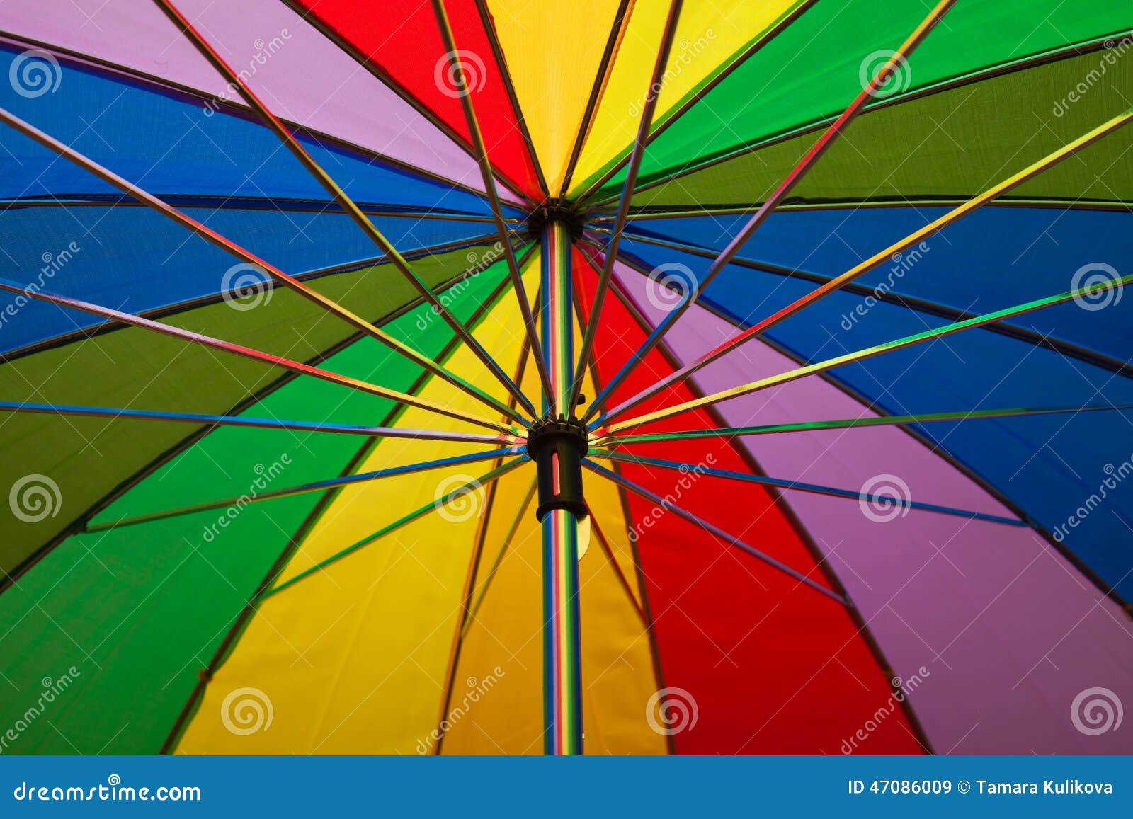 Rainbow umbrella stock image. Image of notch, underside - 47086009