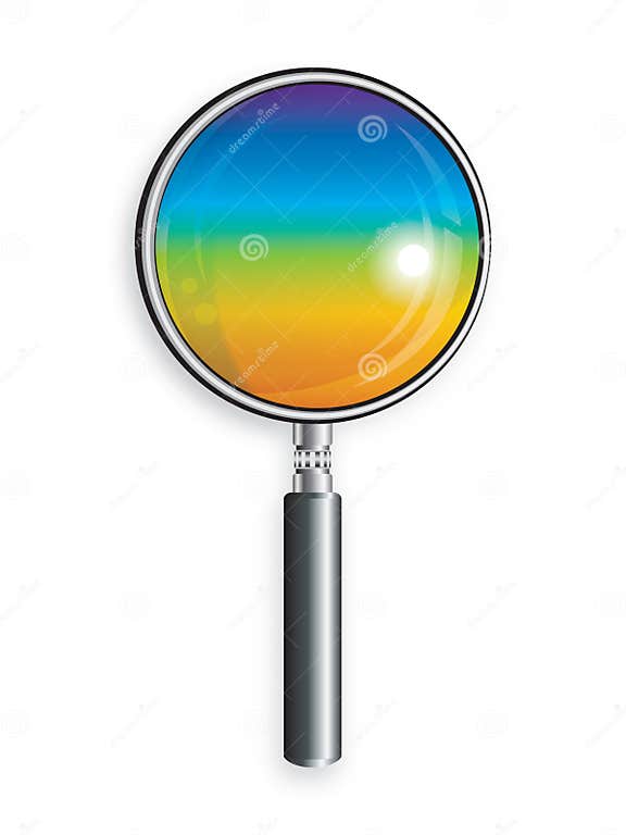 Rainbow Under Magnifying Glass Stock Vector - Illustration of ...