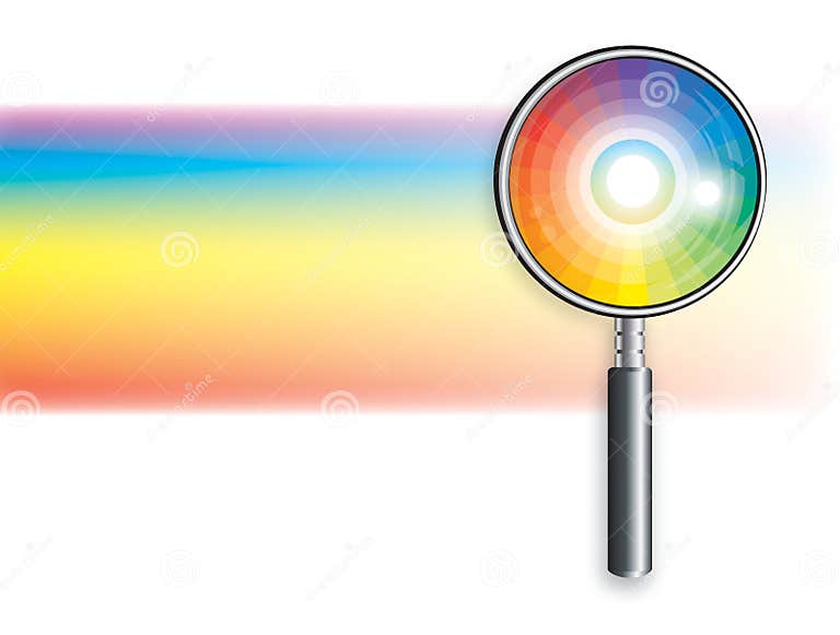Rainbow Under Magnifying Glass Stock Vector - Illustration of focus ...