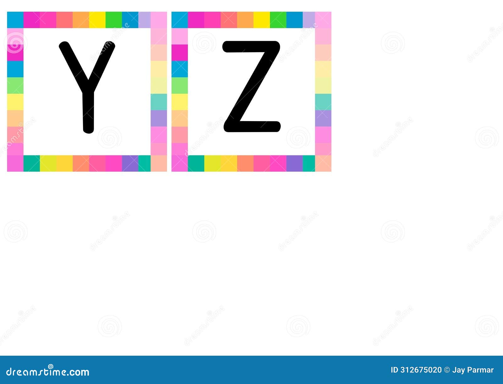 Rainbow Uppercase Alphabet Flashcards - 5 Stock Illustration ...