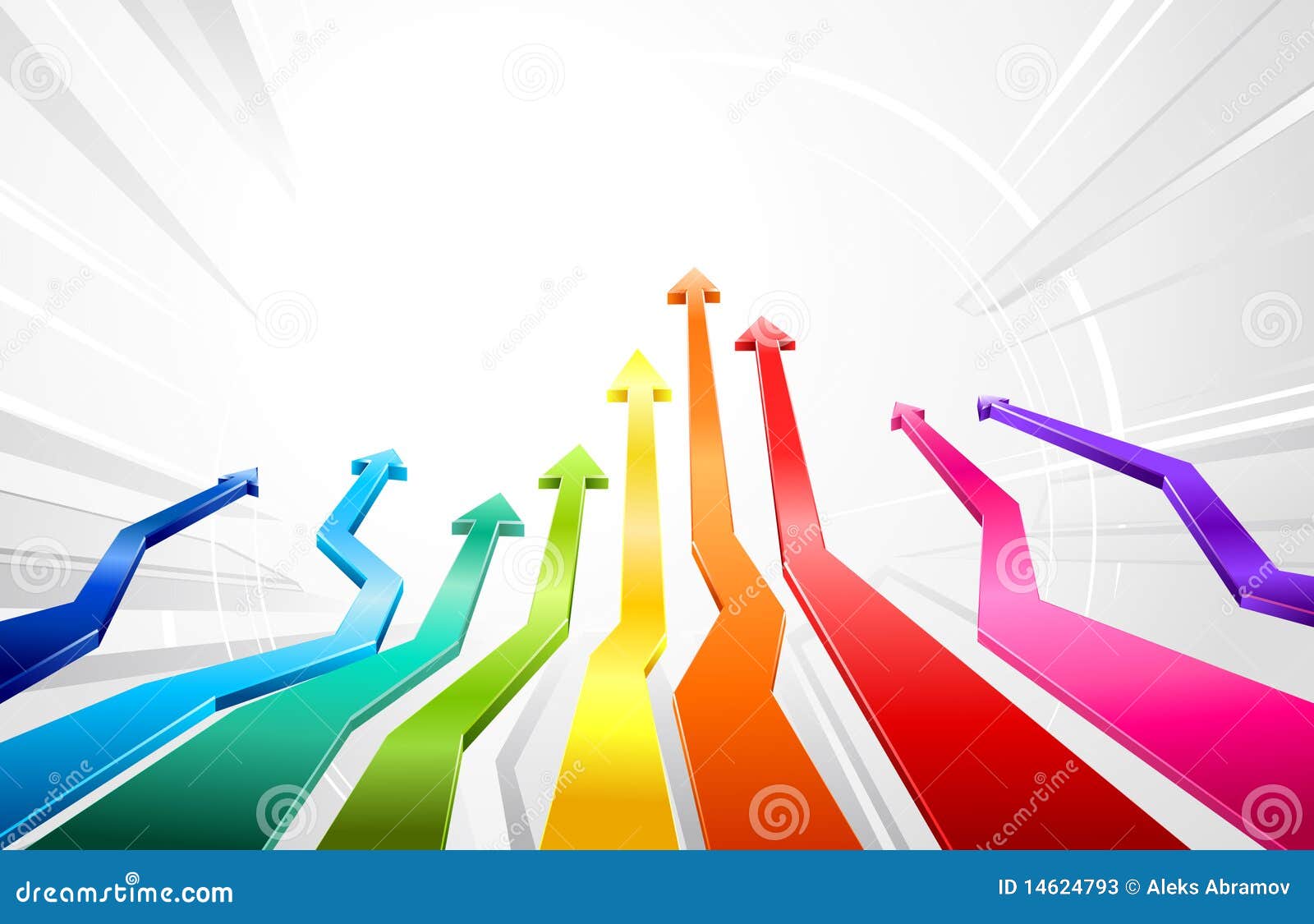 Rainbow upward arrows stock vector. Illustration of target - 14624793