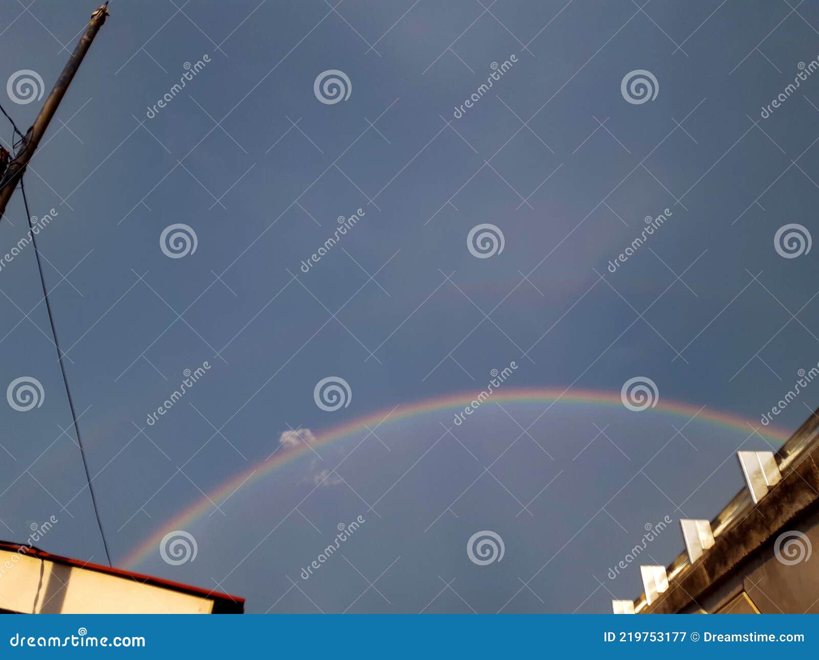 Rainbow with Various Colour Contrast with the Blue Sky Stock Image ...