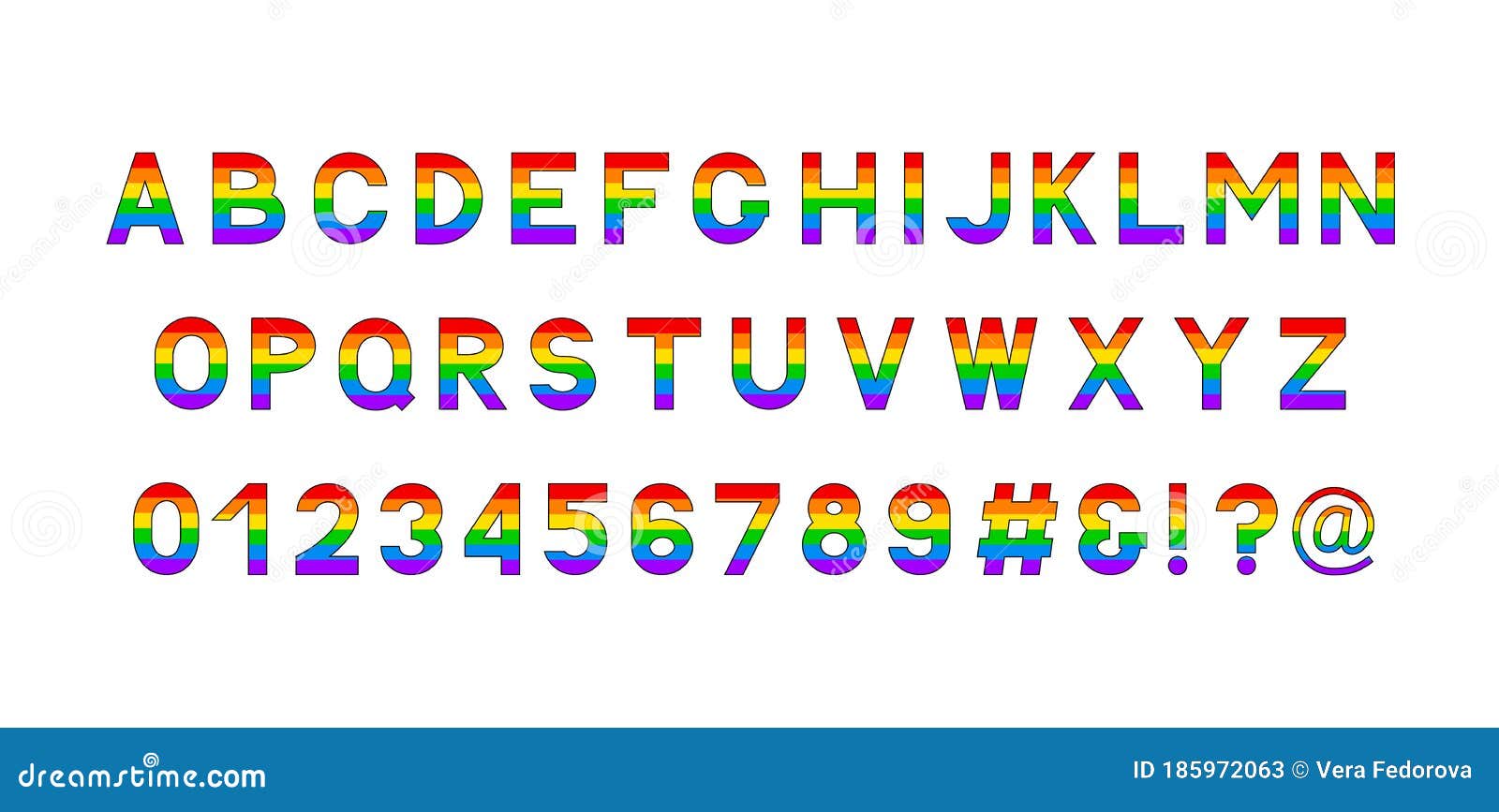 Rainbow Vector Alphabet Lgbt Community Typeface Gay Pride Sans Serif